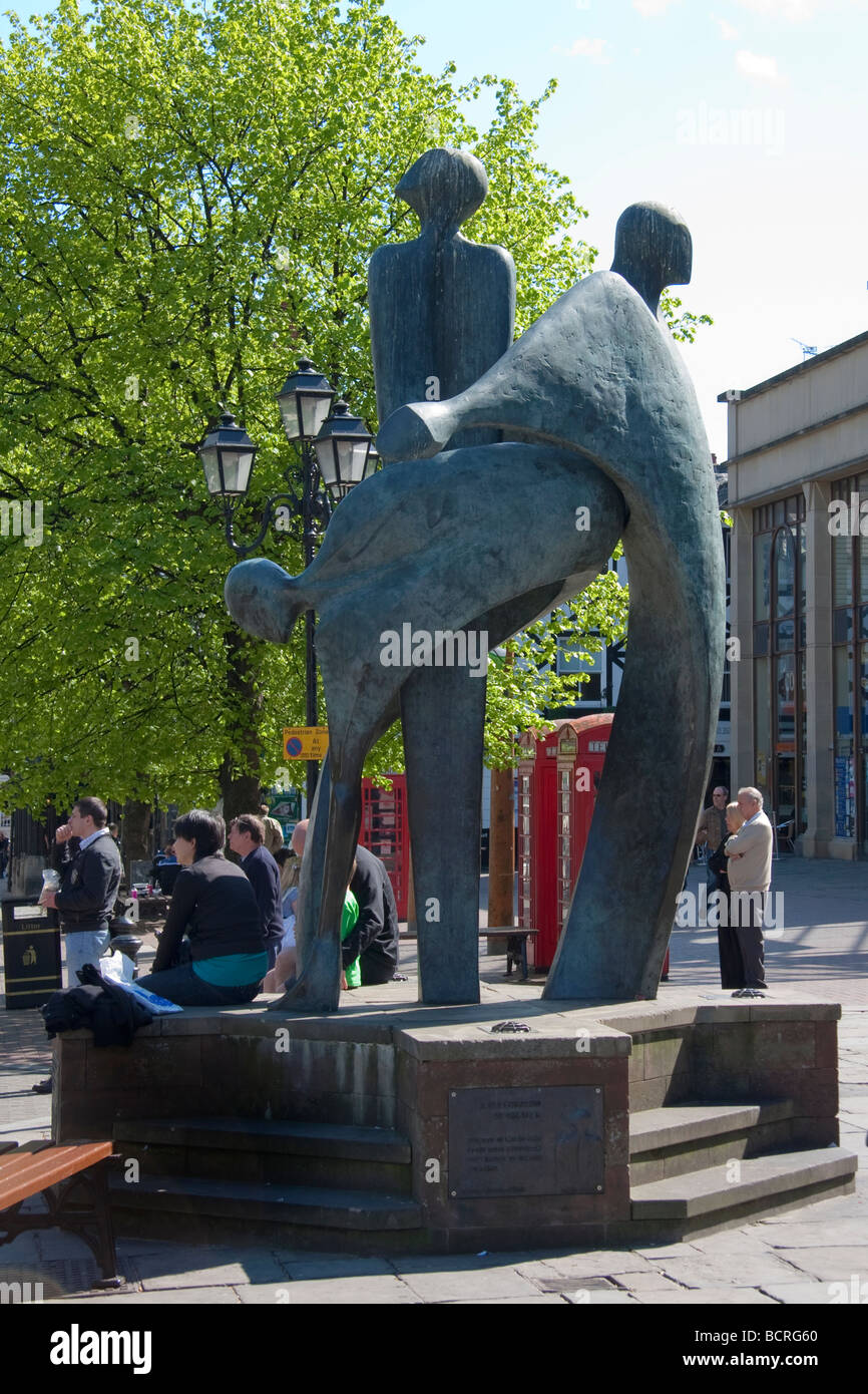 Celebration of Chester statue by Stephen Broadbent 1992 in Chester UK ...