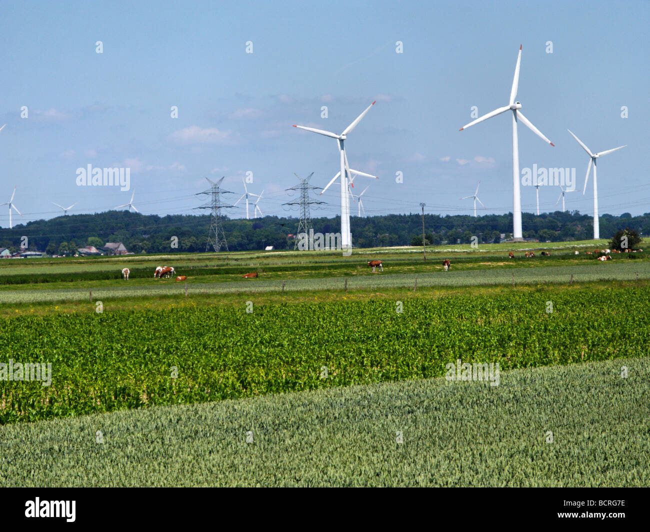 Overhead lines wind turbines hi-res stock photography and images - Alamy
