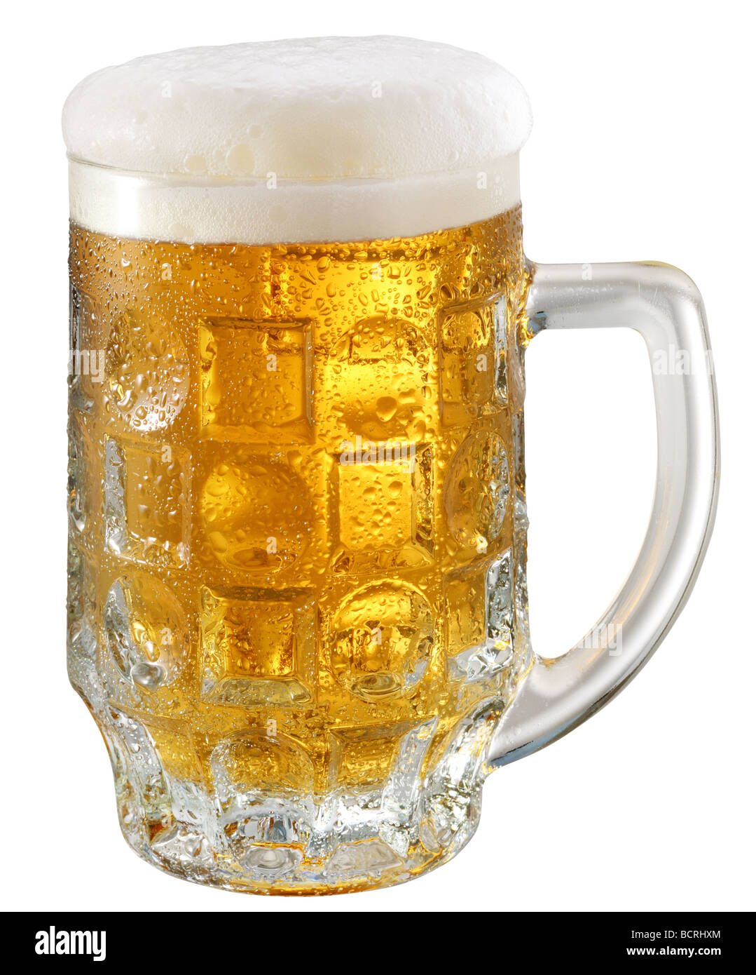 Light beer in glass on a white background Stock Photo - Alamy