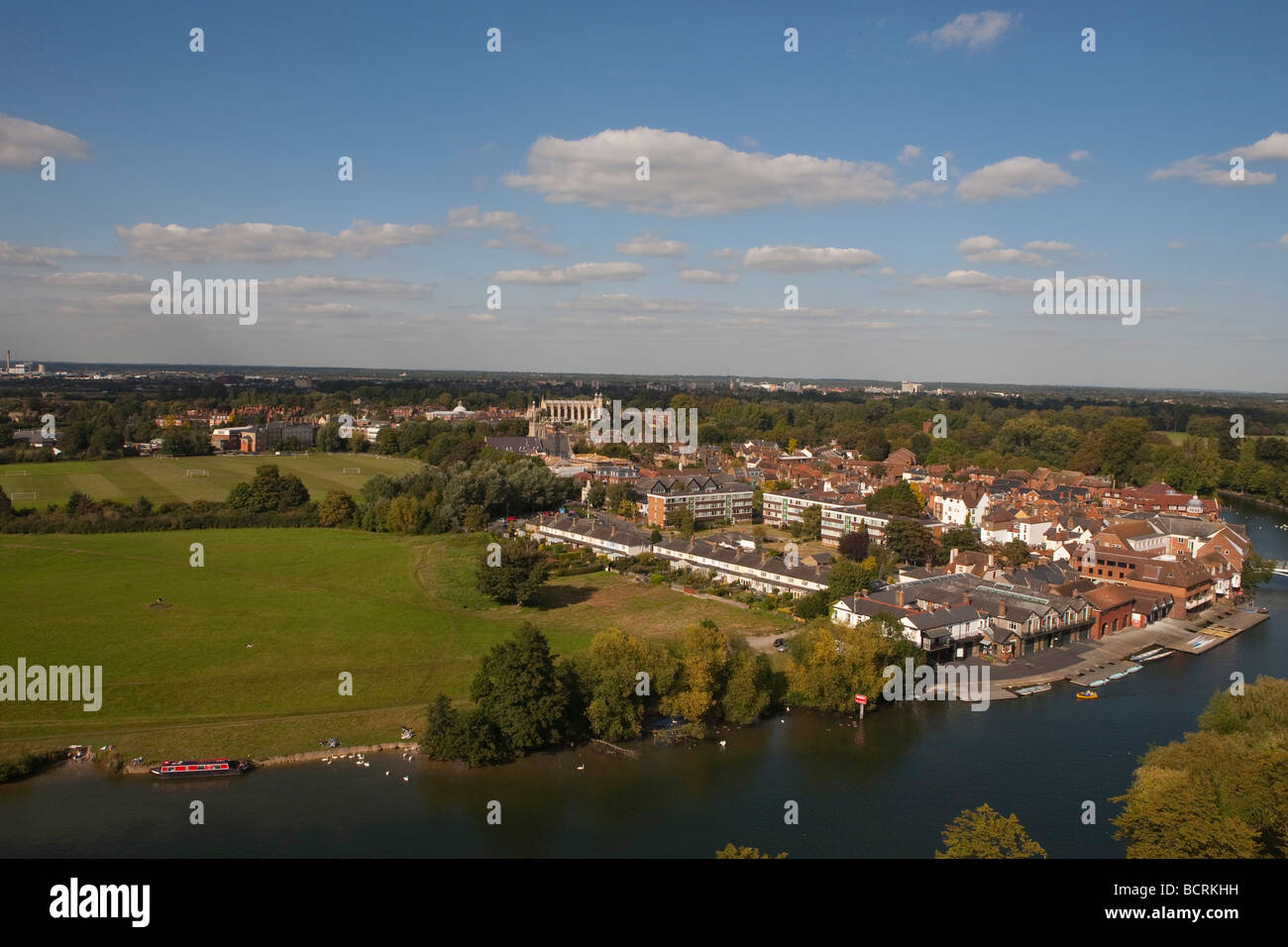 Eton and River Tmaes aerial view Stock Photo - Alamy
