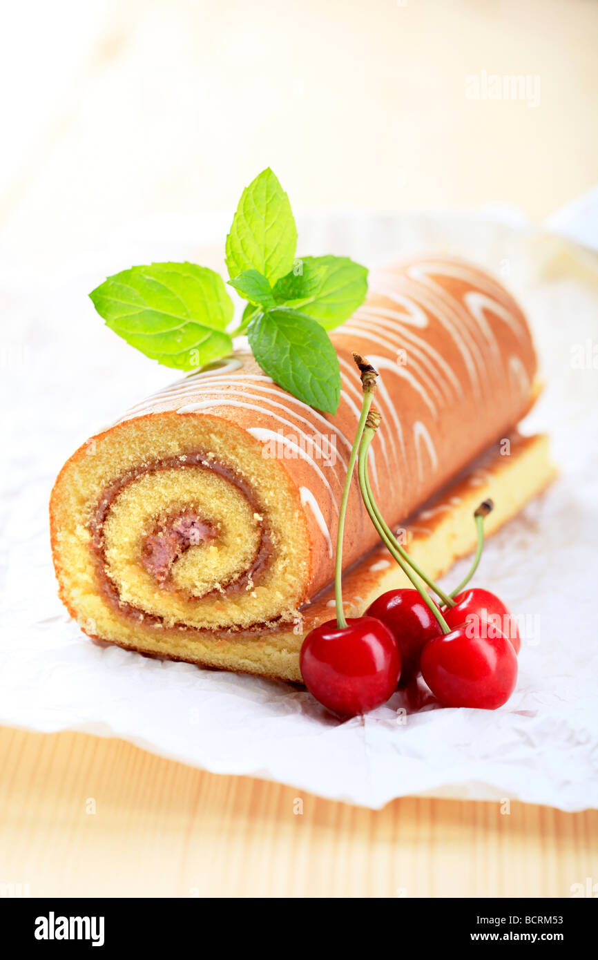 Slice jam swiss roll hi-res stock photography and images - Alamy