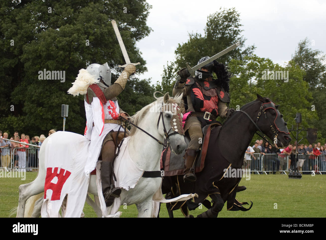 white black knight joust medieval sword fight hate Lambeth Country Show ...