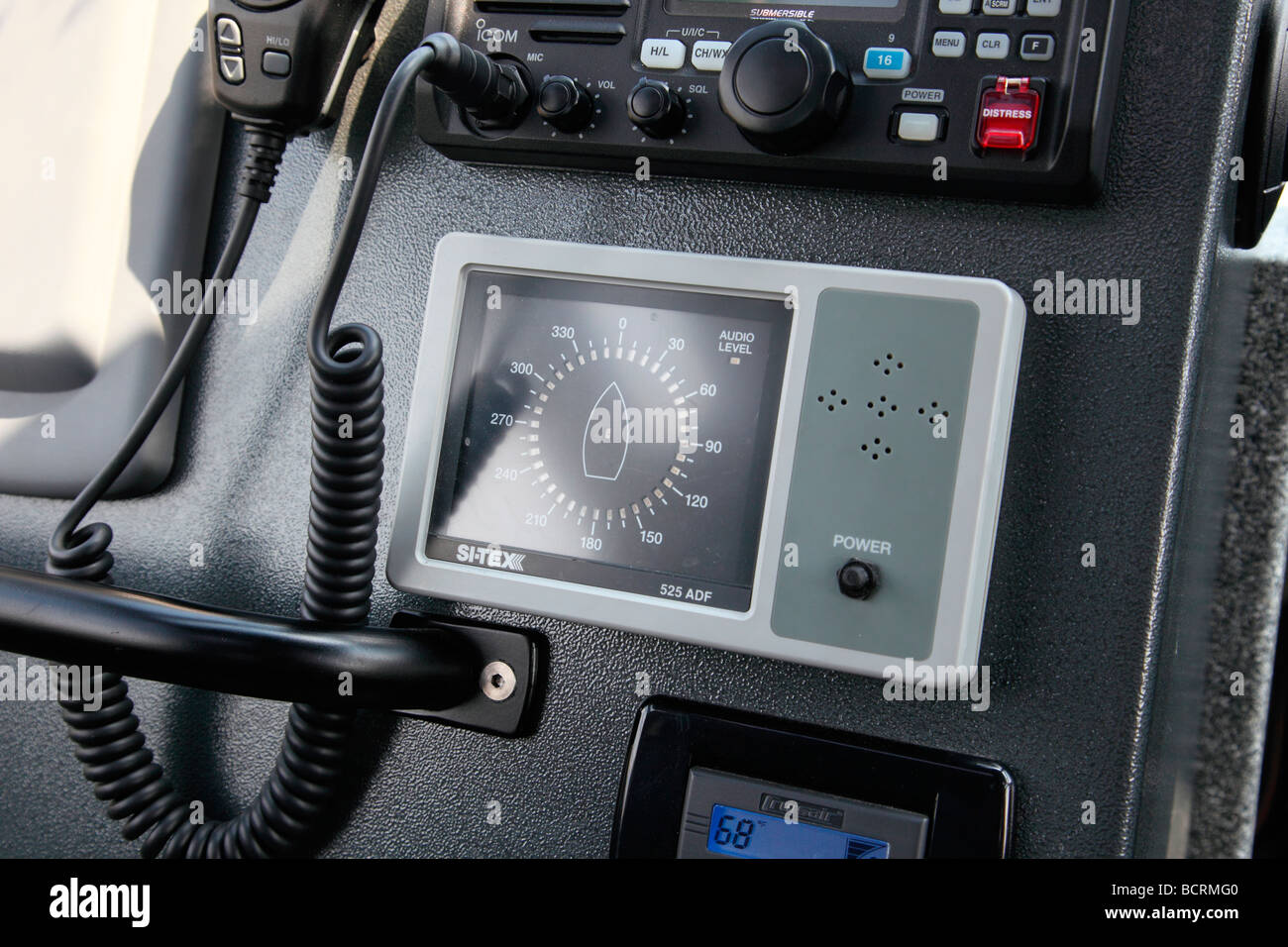 Temperature control console on rescue vessel boat boating hi-res stock ...