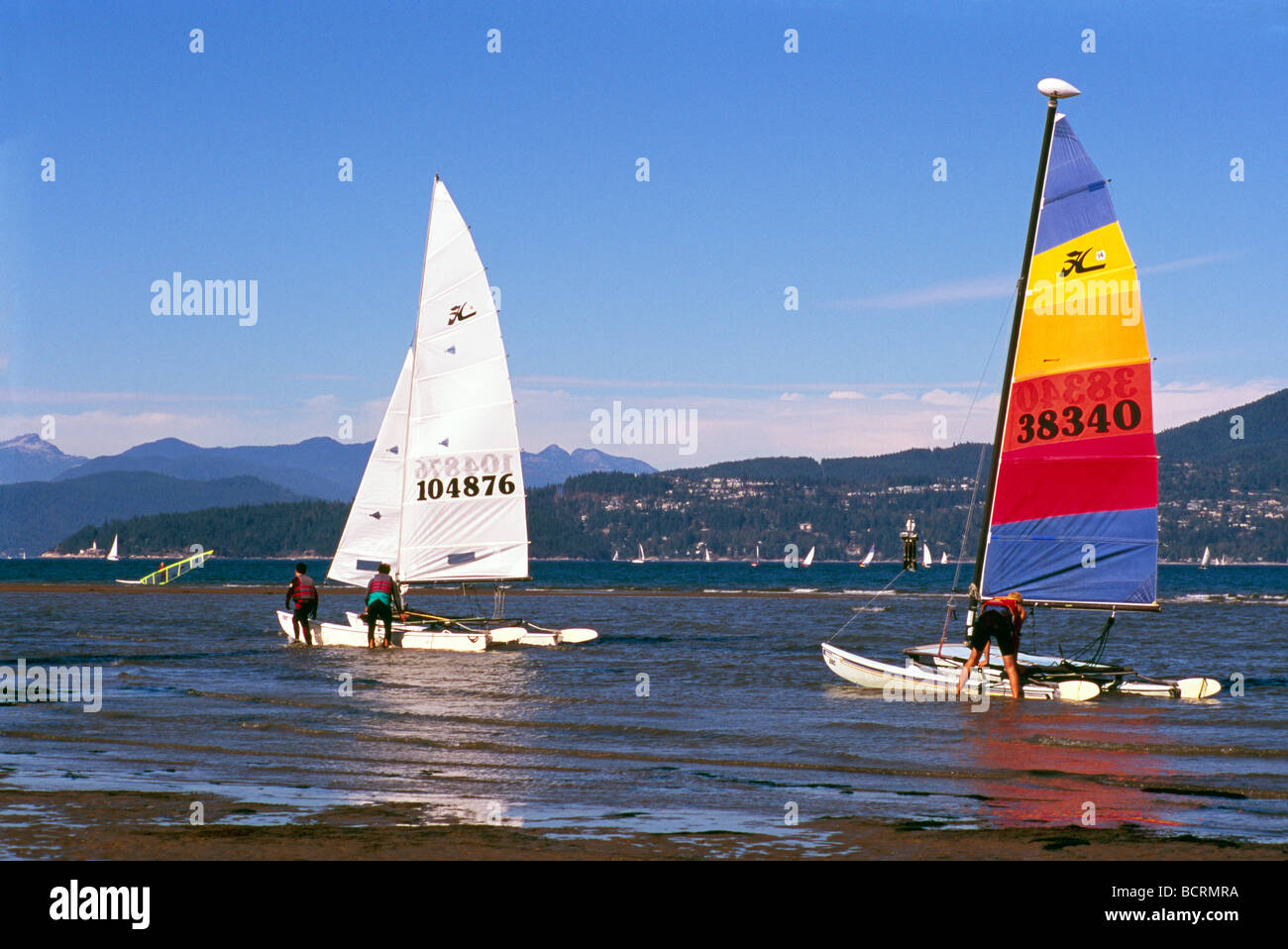 Catamaran Sailboats sailing in "English Bay" at "Jericho Beach ...
