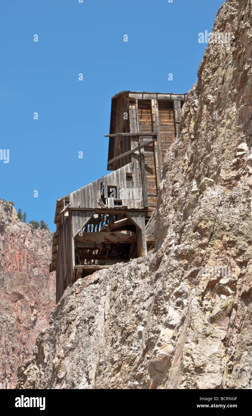 Colorado Creede Bachelor Historic Mine Tour old mining structures Stock ...