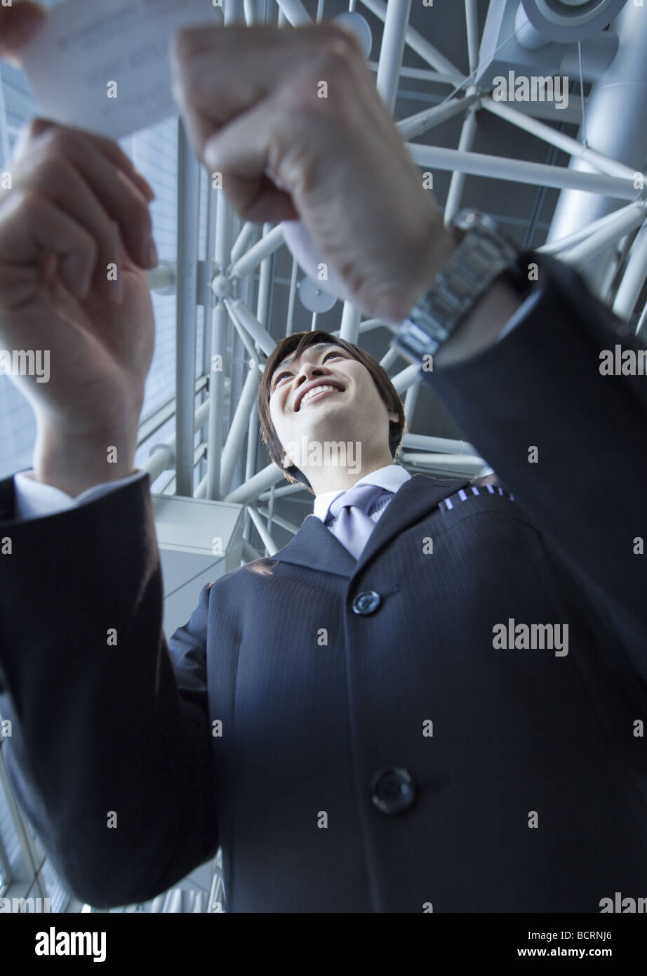Businessman giving name card Stock Photo - Alamy