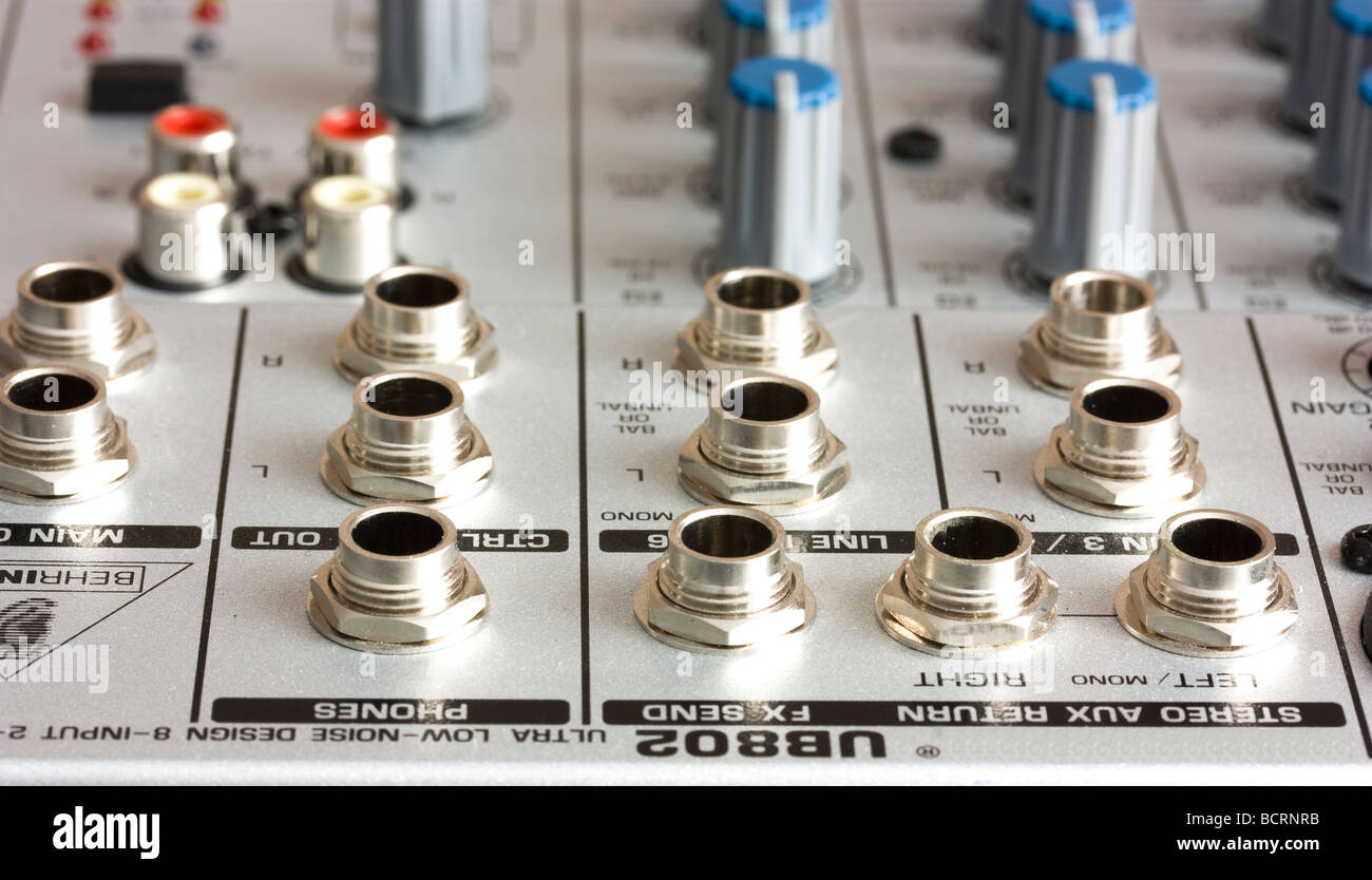 rear view of compact audio mixer Stock Photo - Alamy
