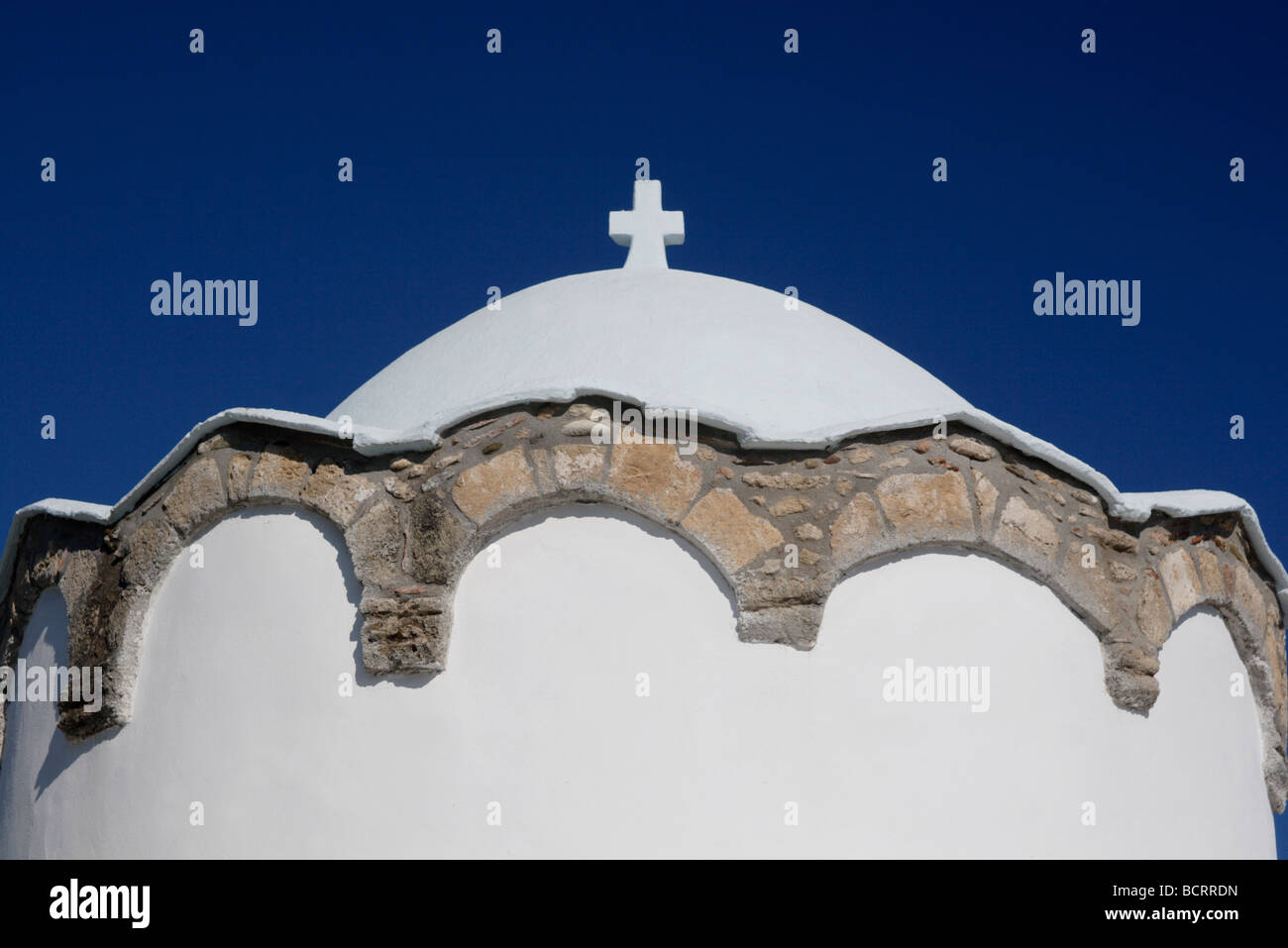 Traditional Greek chapel (St Georges) in Lothiarika near Lardos Rhodes ...