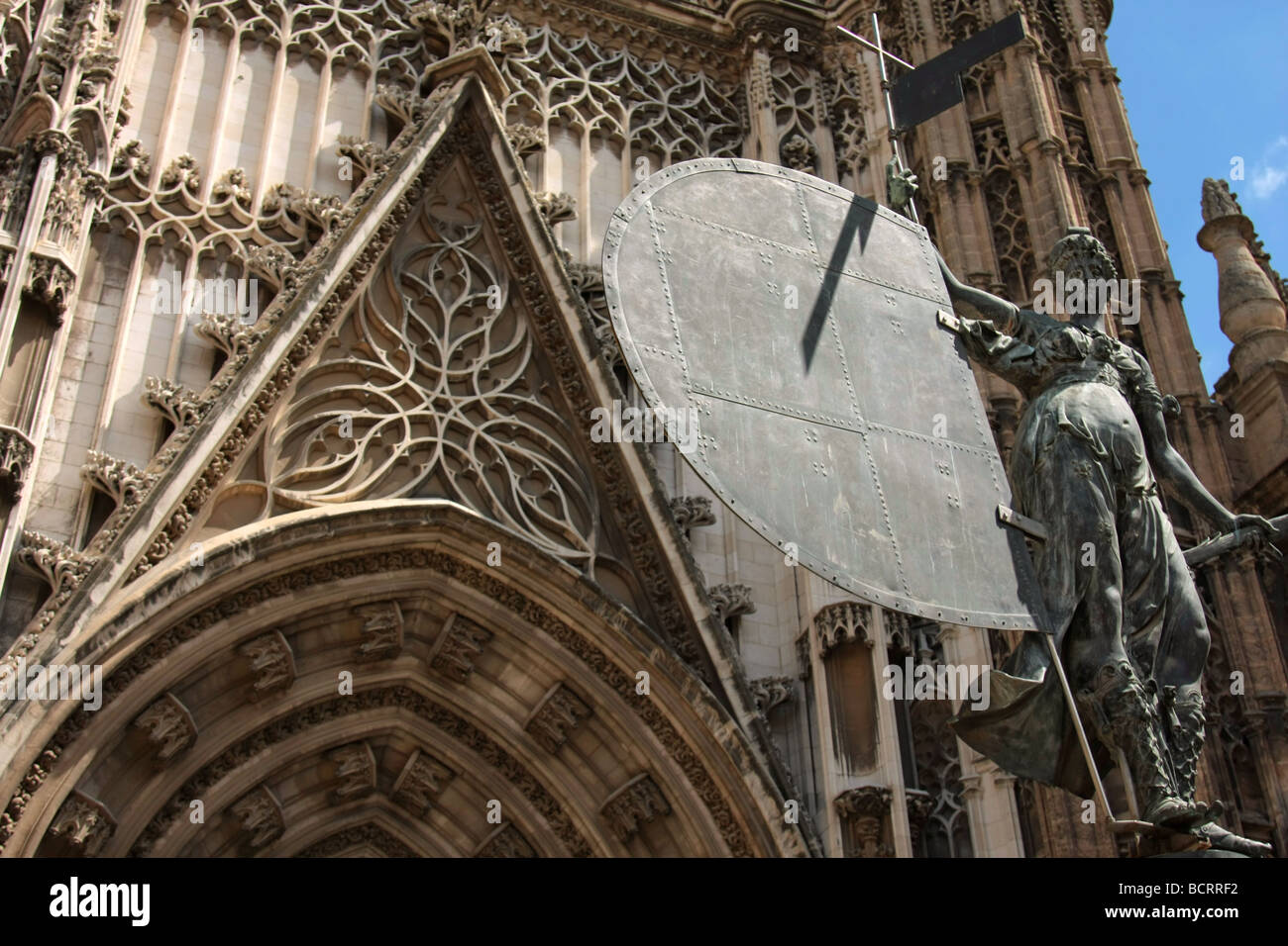 Bronze weather vein depicting Faith from La Giralda bell tower, outside ...