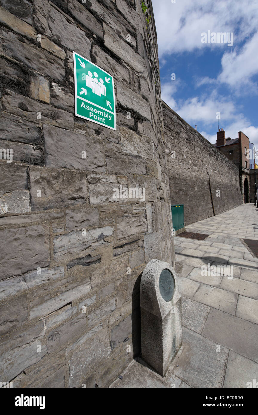 Assembly point sign at Dublin Castle Stock Photo - Alamy