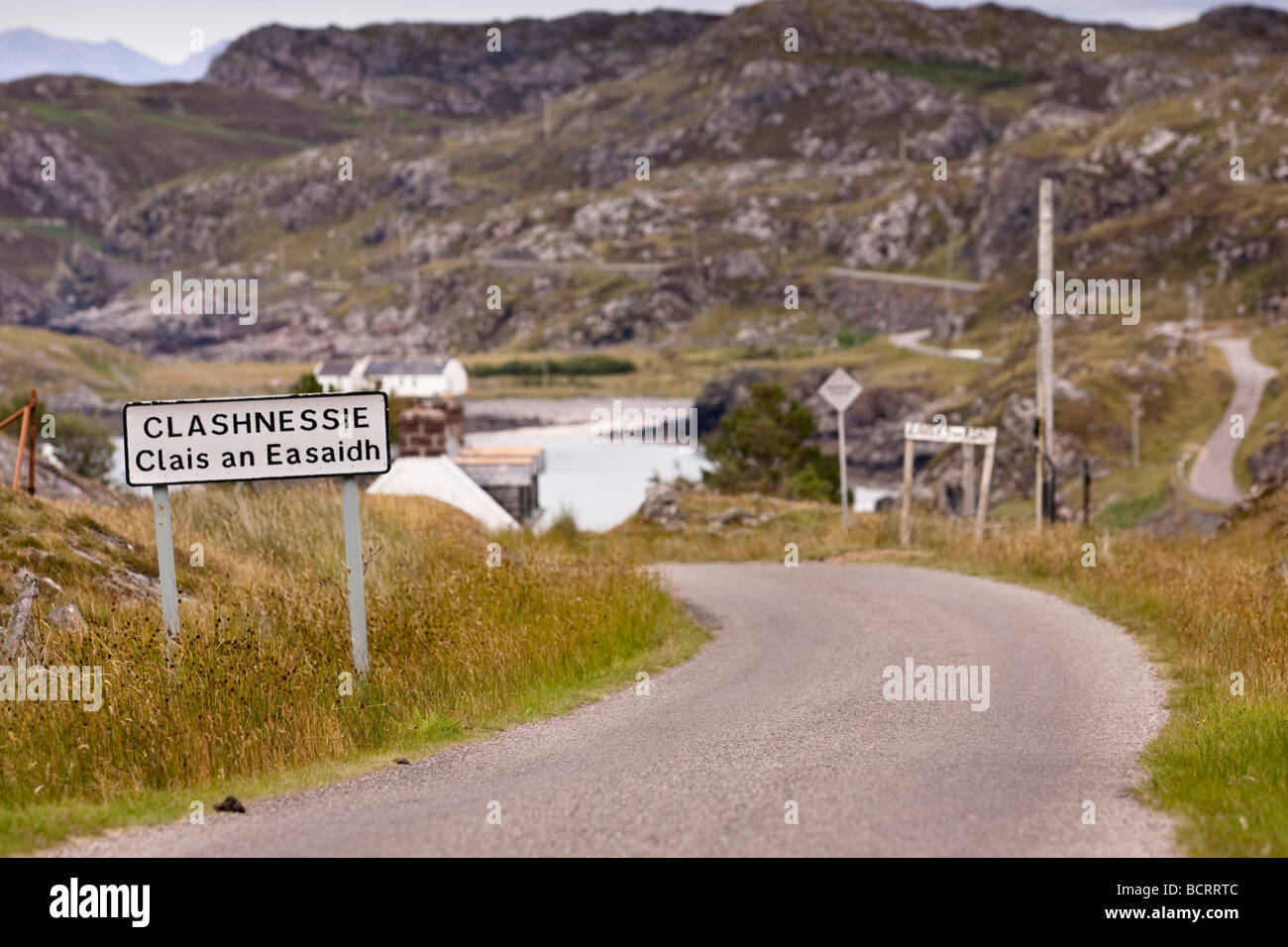 Community township sign for Clashnessie, for the crofting estate of ...