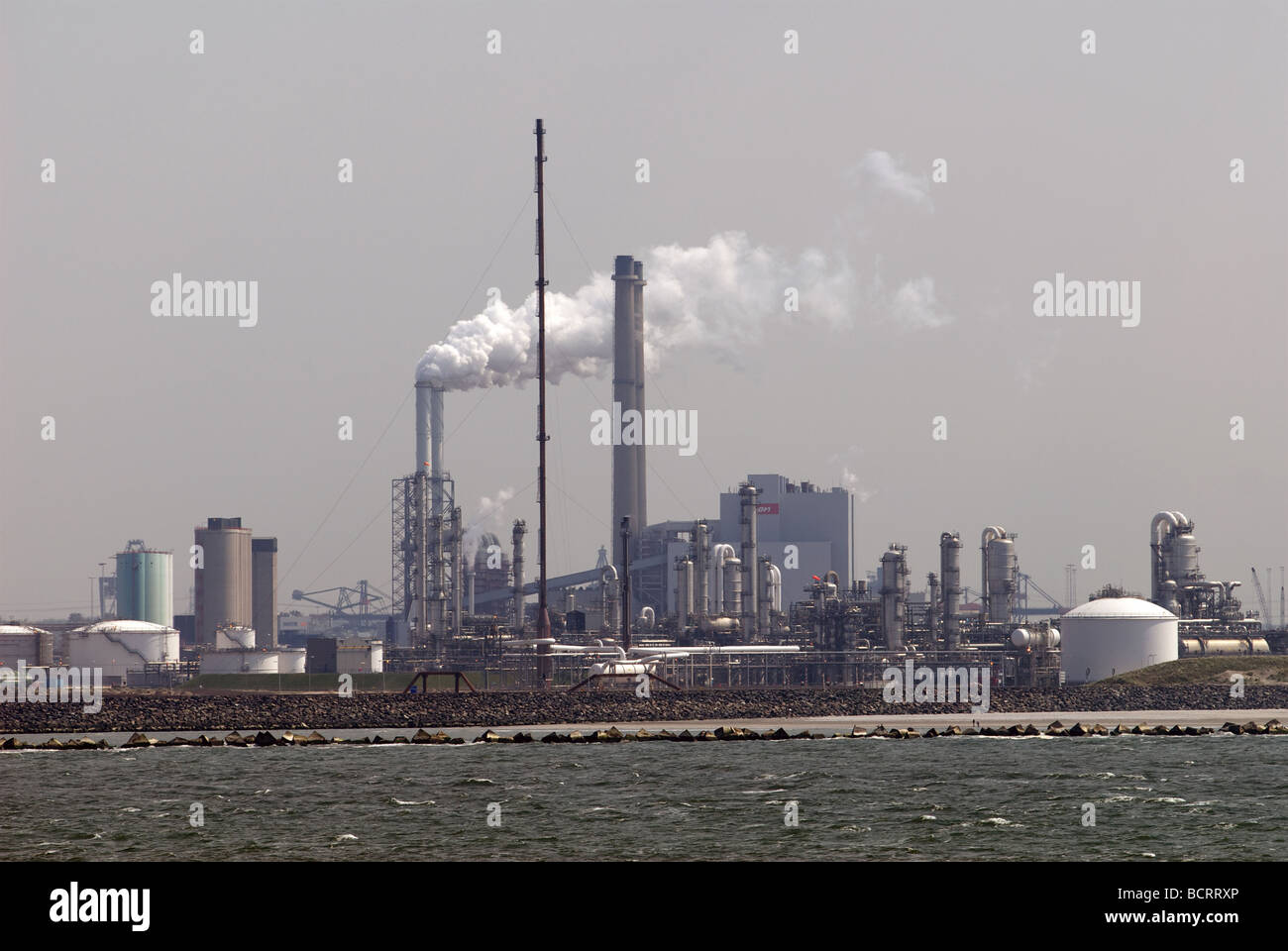 Maasvlakte oil refinery and E.ON coal-fired power station, Netherlands ...