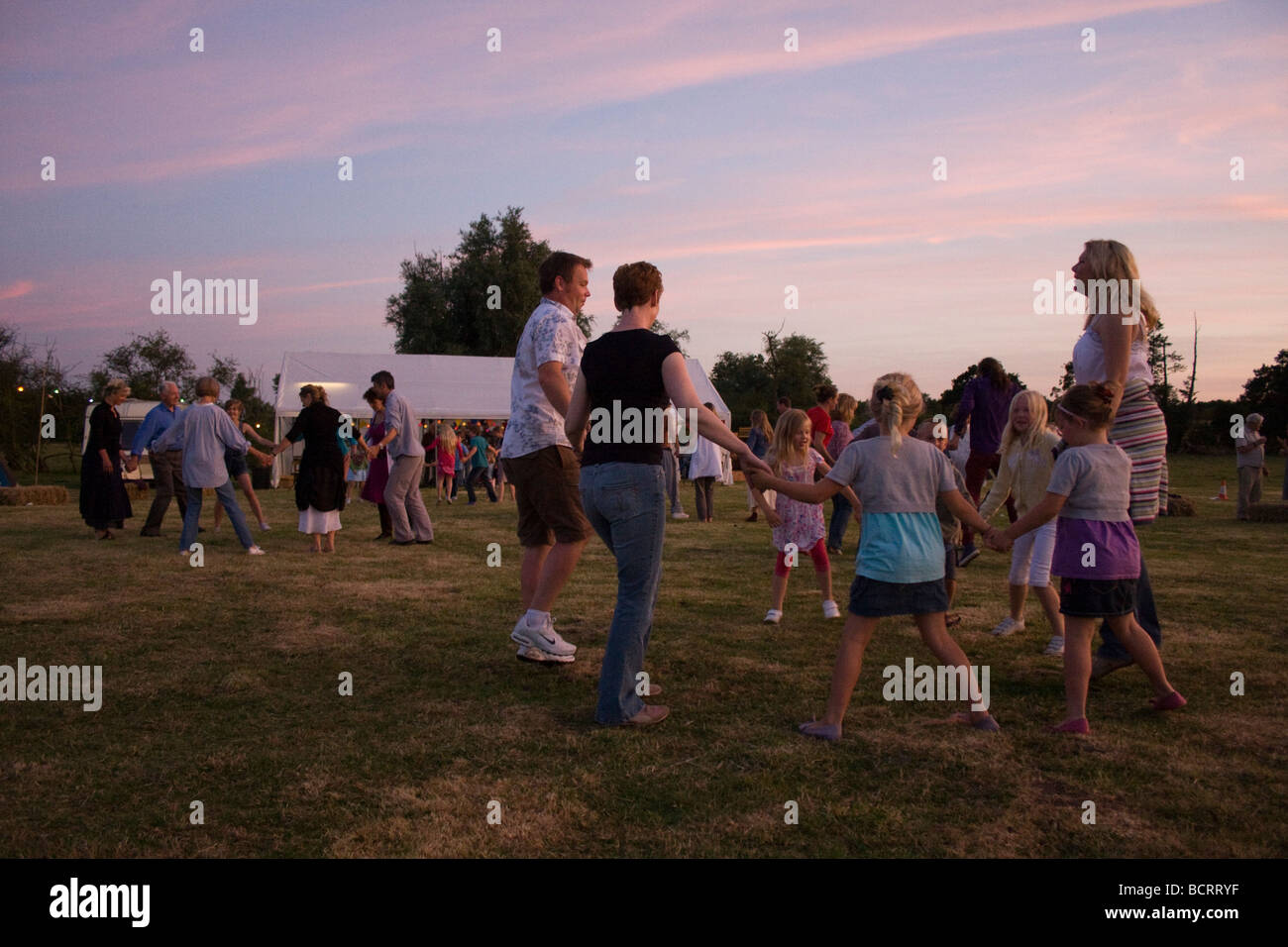 The annual field dance at Rendham, Suffolk follows the village fete ...