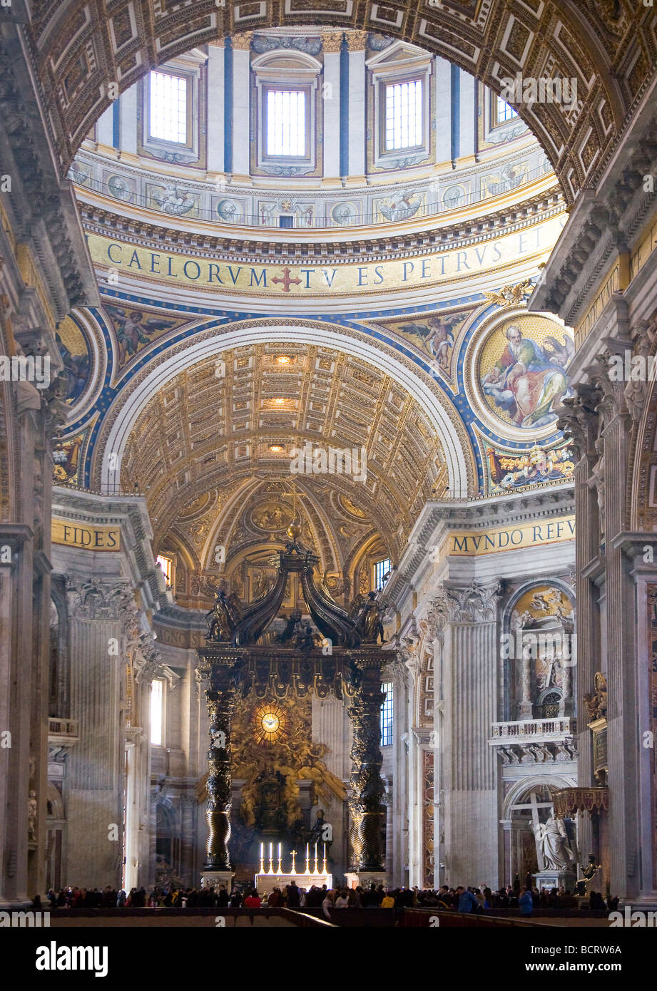 Saint Peter s basilica interior in Vatican Stock Photo - Alamy