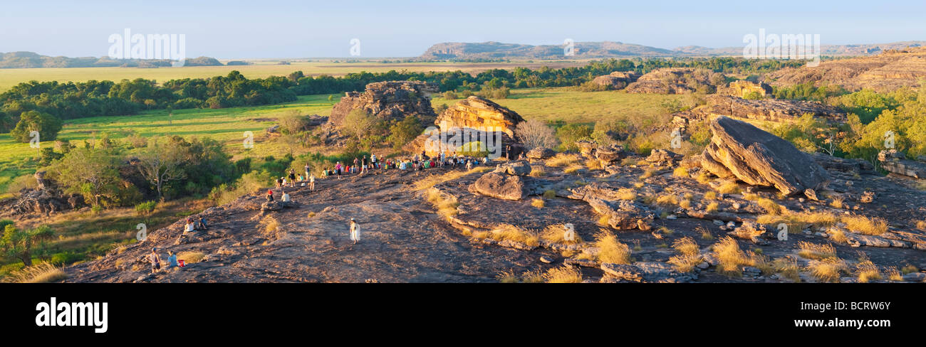 Tourists gather on Ubirr Rock to watch the sunset. Kakadu National Park Stock Photo - Alamy
