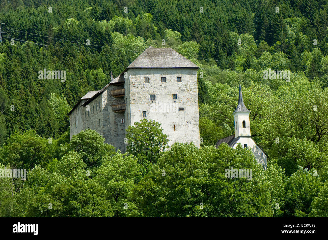 Kaprun castle constructed around the 12th century of Roman architecture ...