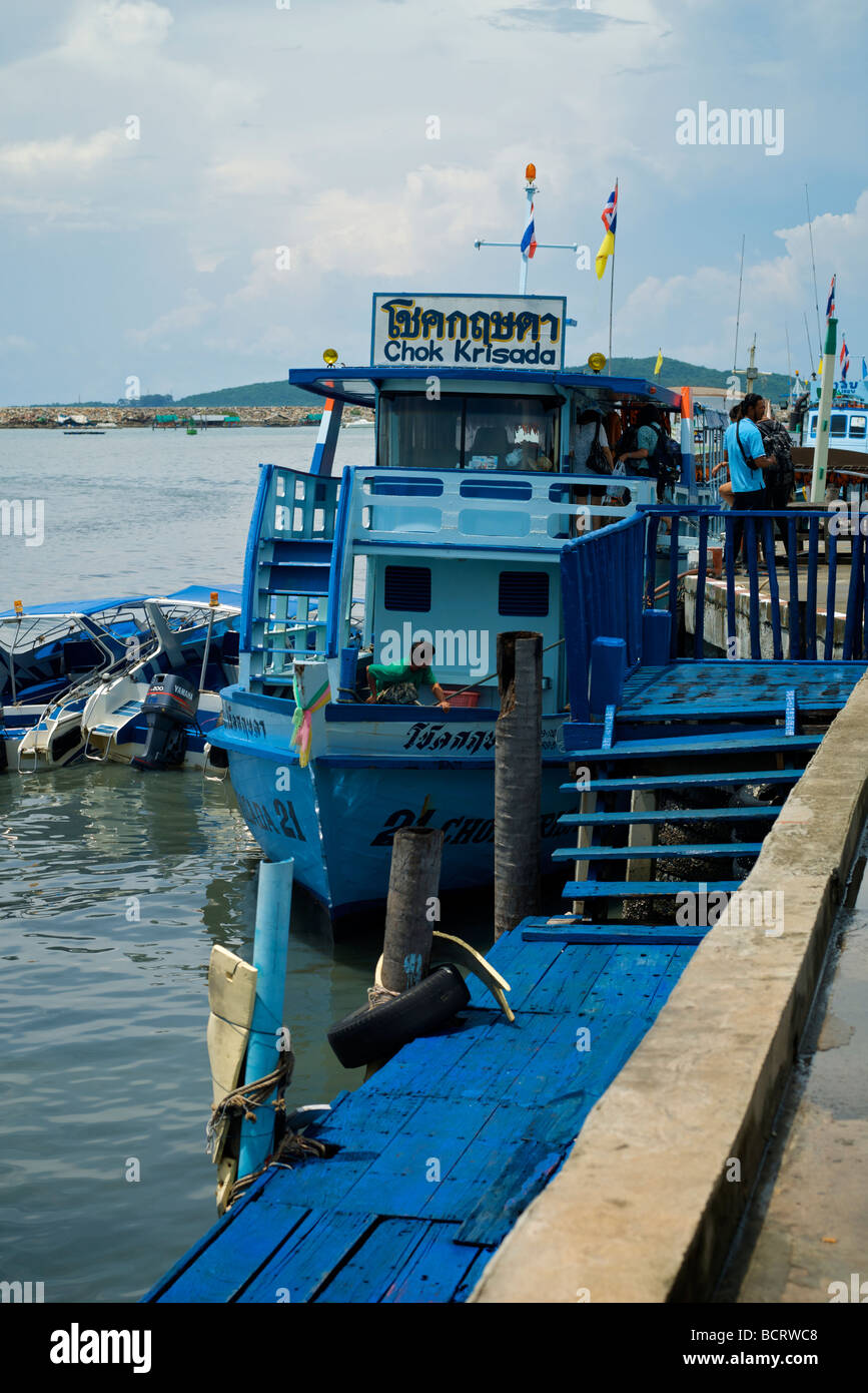 Ferry Boat at Ban Phe port going to Koh Semet in the Rayong province of ...
