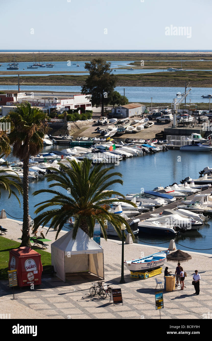 Ria Formosa Nature Park with Faro Marina, Faro, Portugal Stock Photo ...