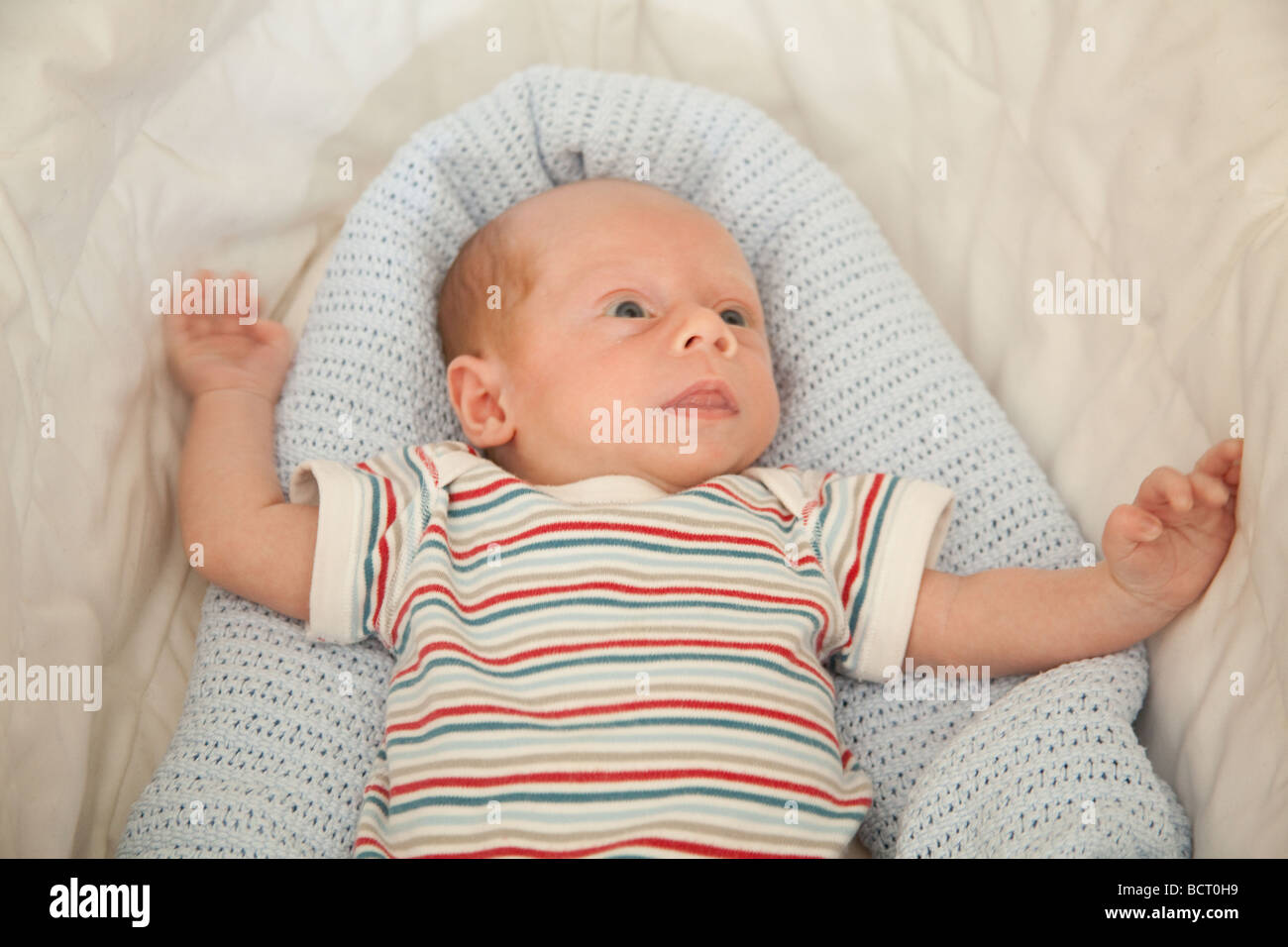 Newborn baby boy in his crib, London, England Stock Photo - Alamy