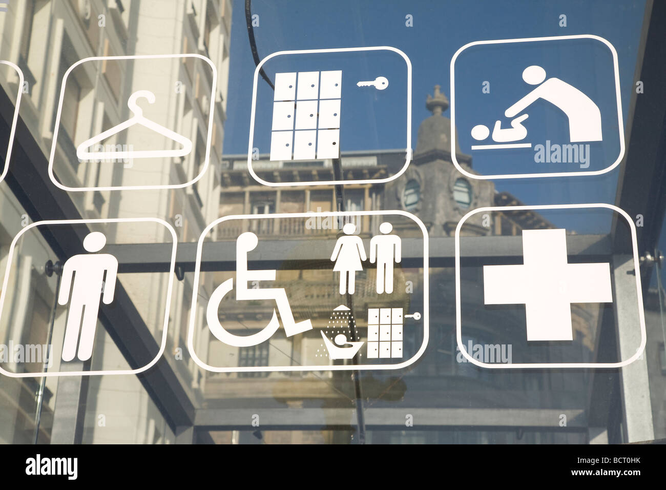 Beach Sign San Sebastian Basque Country Spain Stock Photo - Alamy