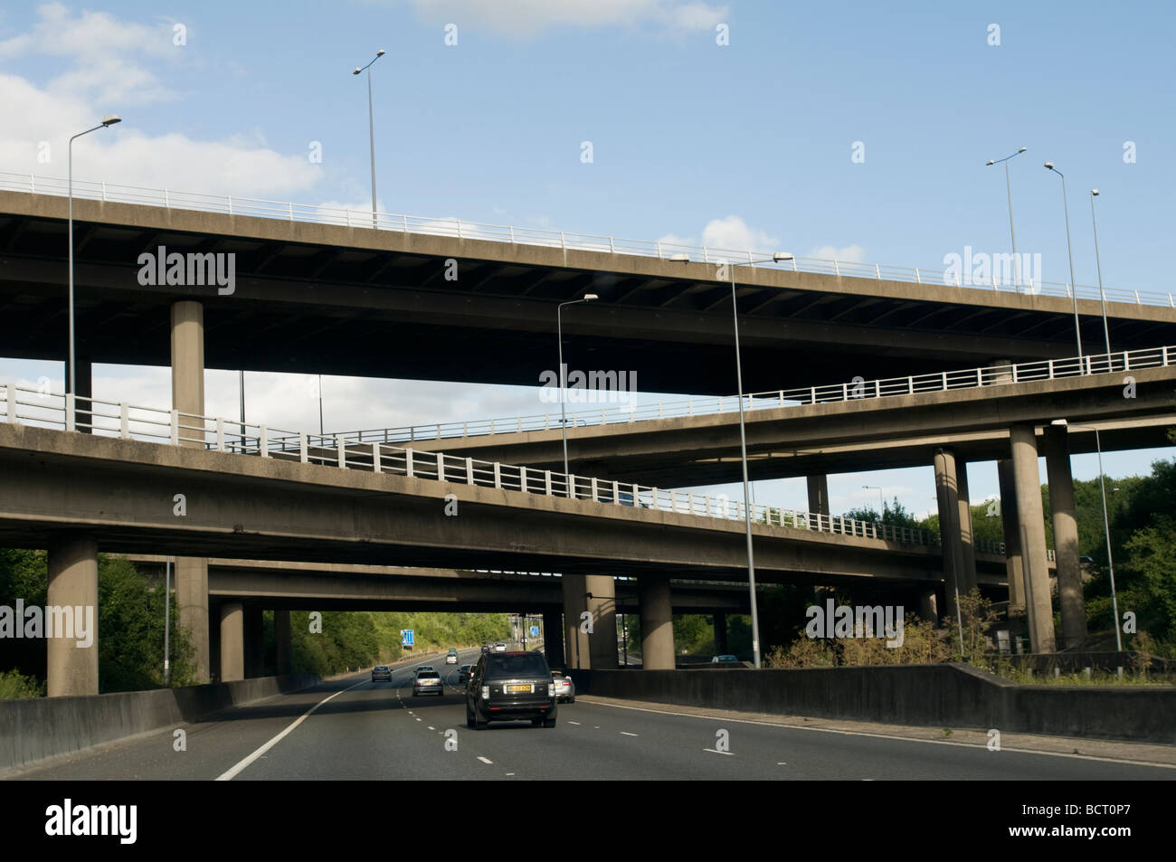 UNITED KINGDOM, ENGLAND, 12th July 2009. The junction of the M25 and ...