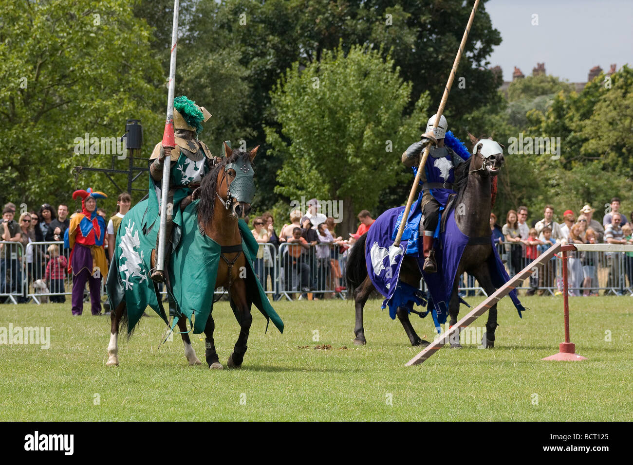 Blue knight joust medieval jousting hi-res stock photography and images ...