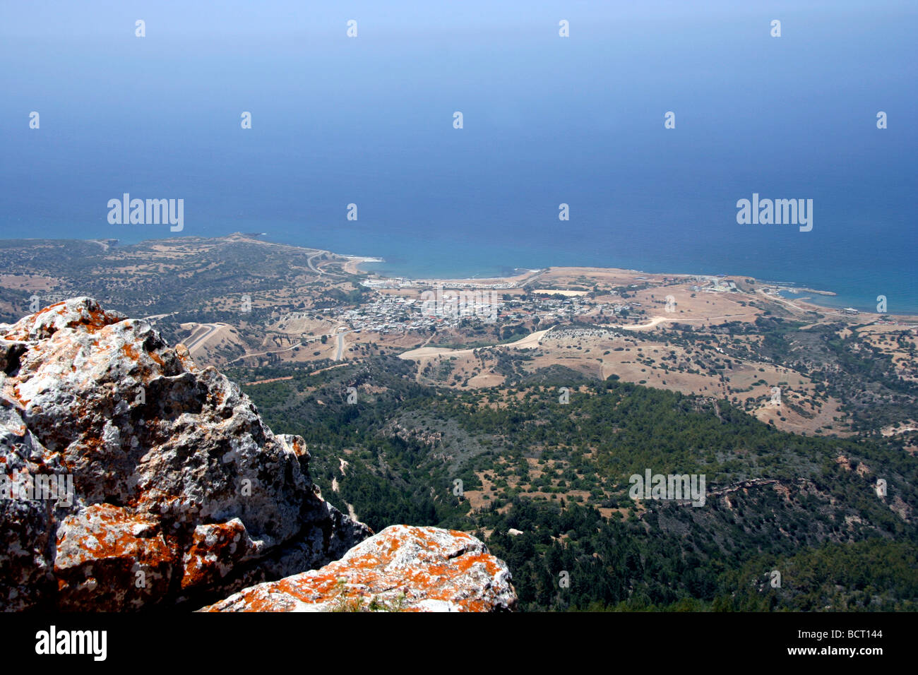 A view of Kaplica from kantara Castle North Cyprus on the karpas ...