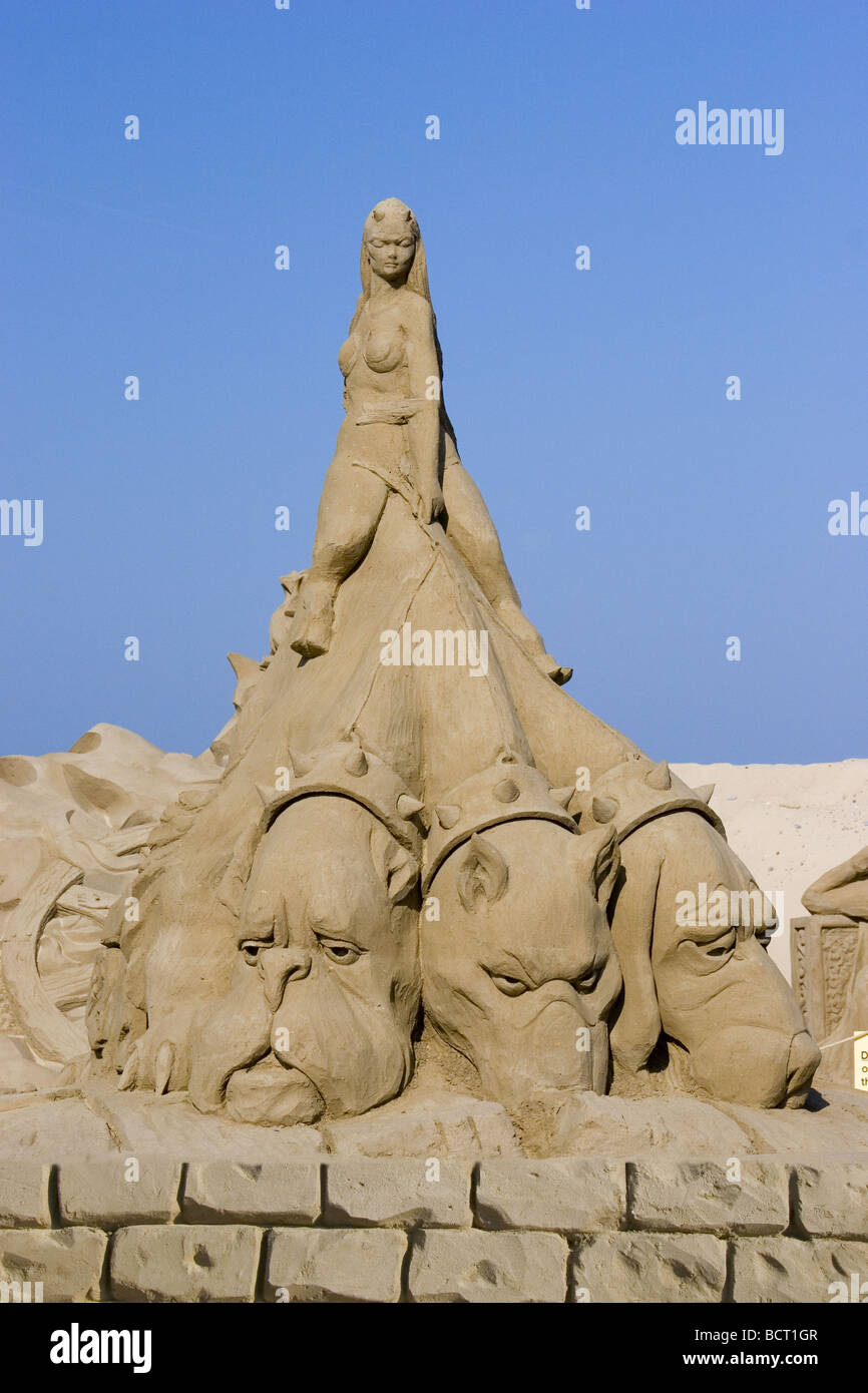 Sand sculpture of Cerberus, guardian of the Greek underworld Stock ... Sand sculpture of Cerberus, guardian of the Greek underworld Stock ...
