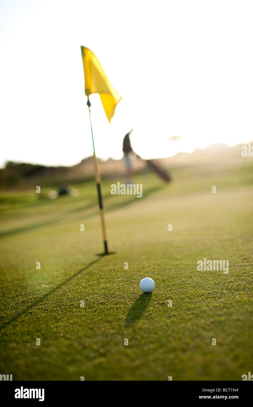 Golf course, flags and balls Stock Photo - Alamy
