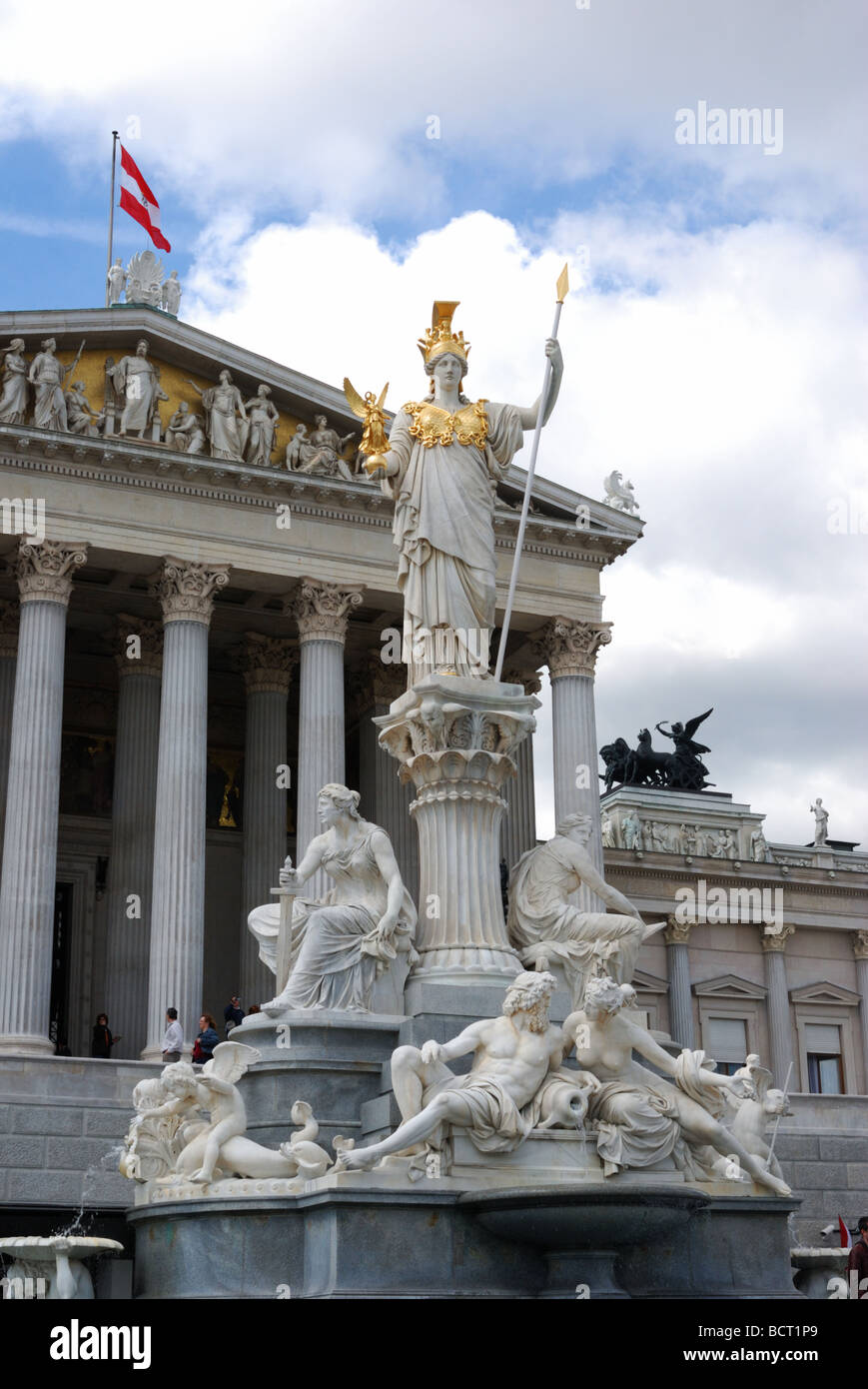 Statue of Athena at the Austrian Parliament, Vienna Stock Photo - Alamy