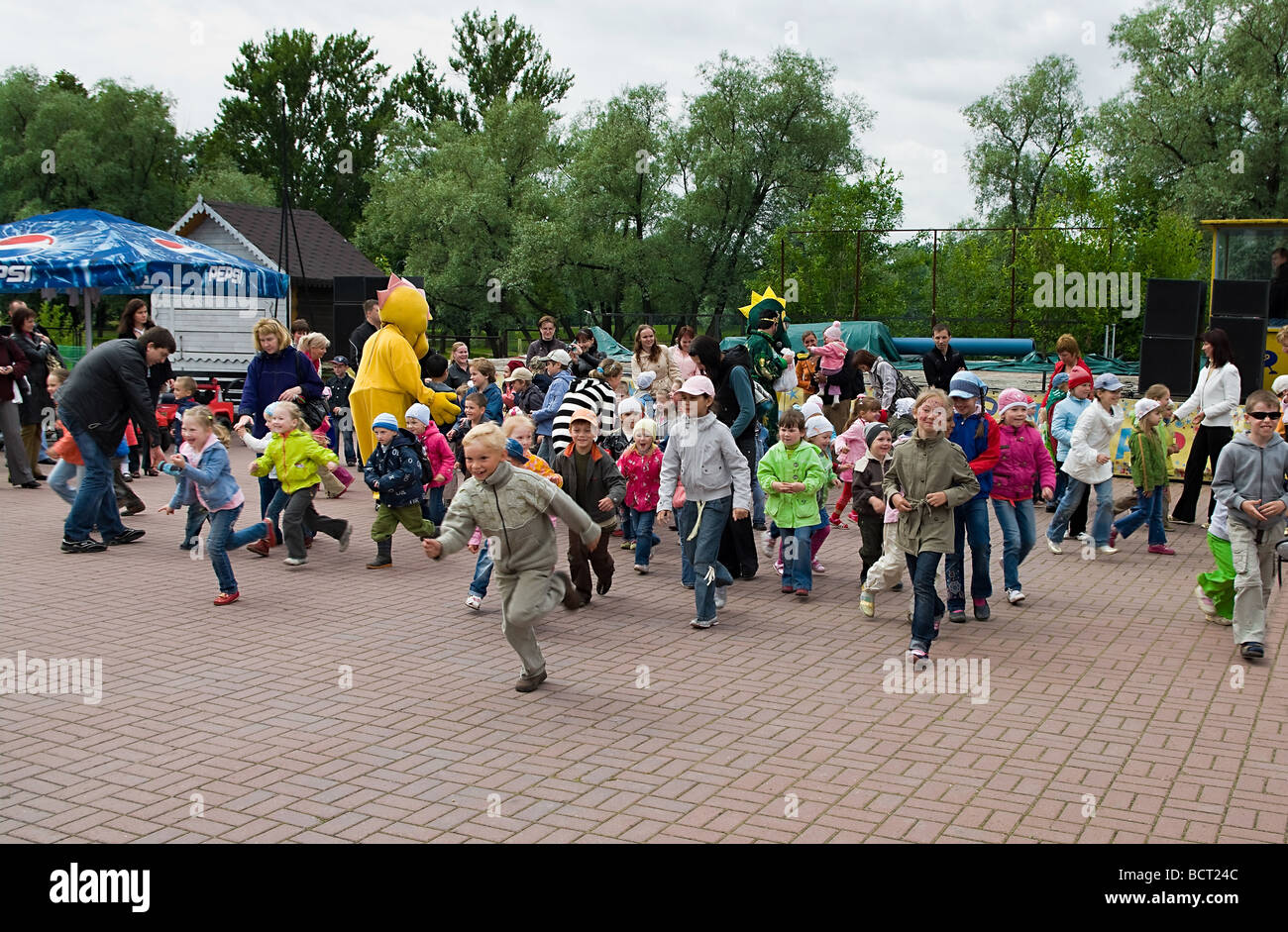 Many children run away. Children's games on International Children's ...