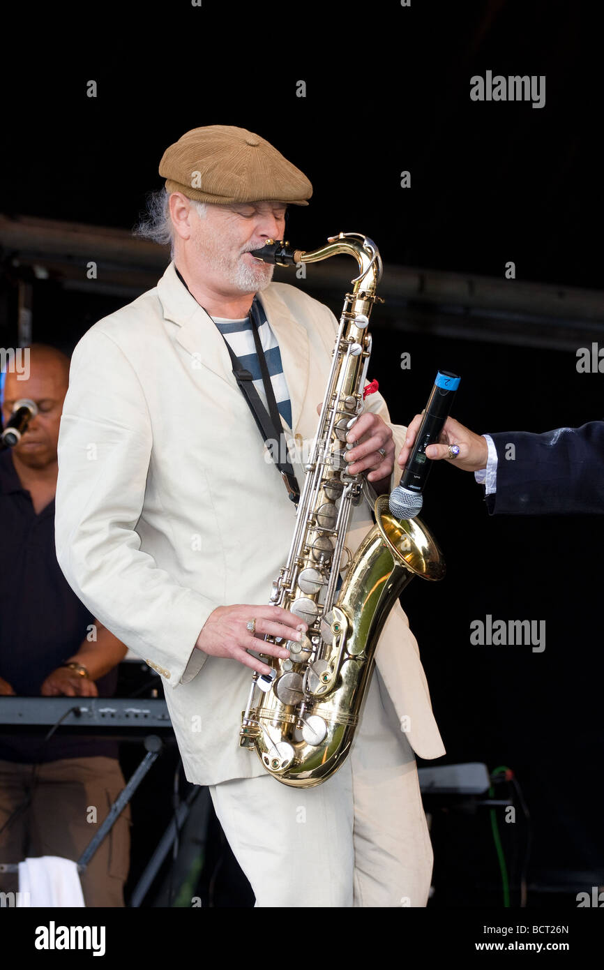 white middle aged male saxophonist jazz ska band Lambeth Country Show ...