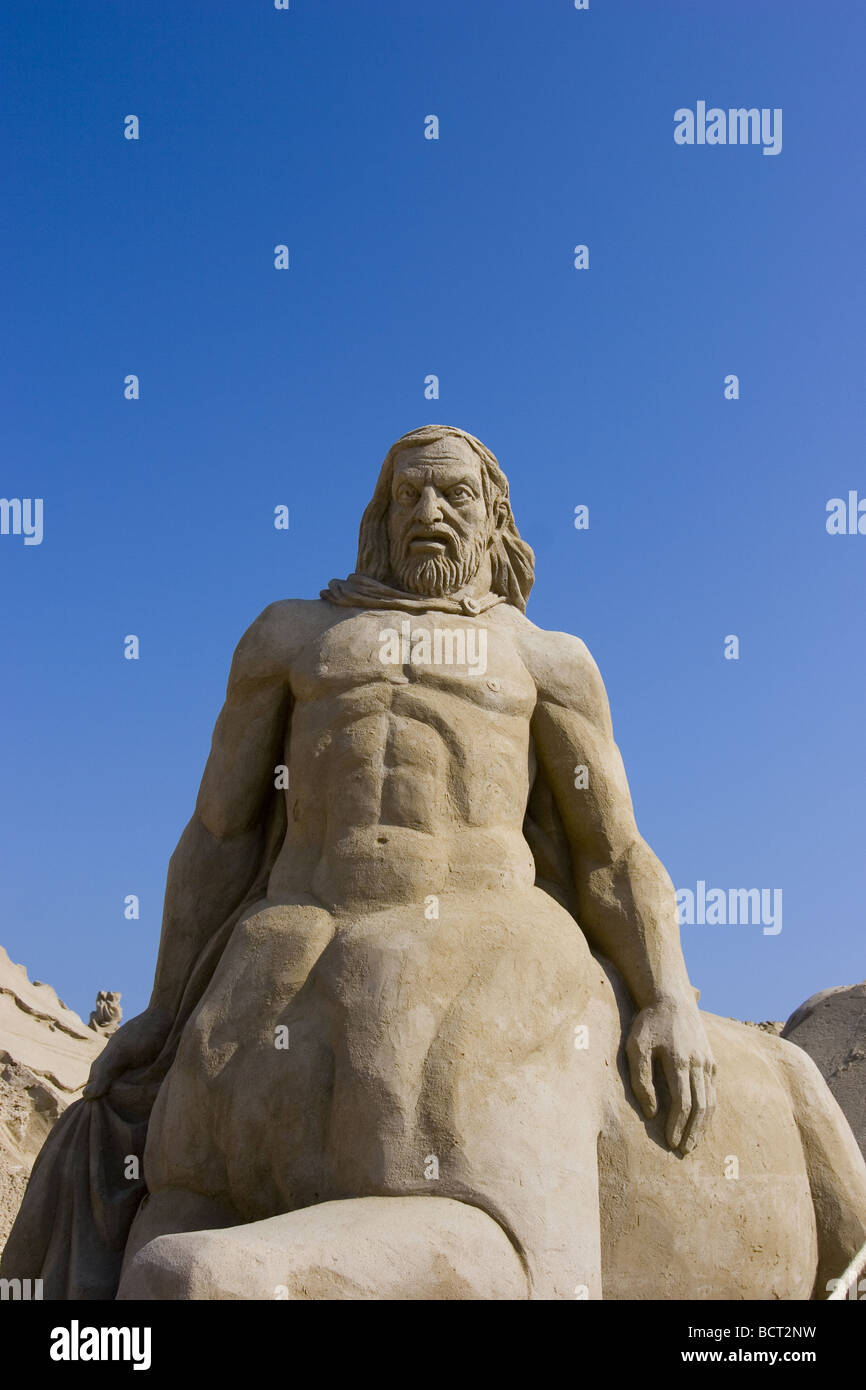 Sand sculpture of Centaur man of Greek mythology Stock Photo - Alamy