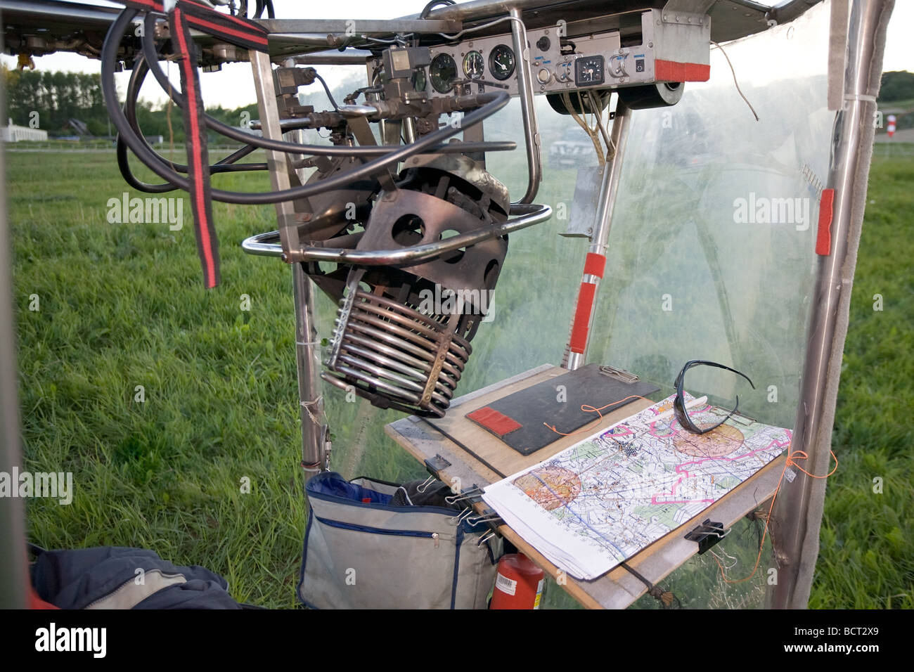 blimp cockpit close up with flight map on foreground Stock Photo - Alamy