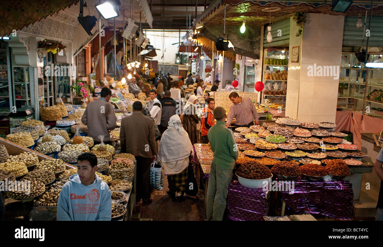 Interior of a souk (market-place) in Meknes, Morocco Stock Photo - Alamy