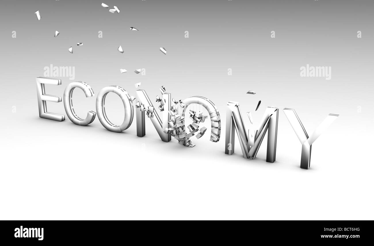 Crumbling Economy Creative Concept as Art Design Stock Photo - Alamy