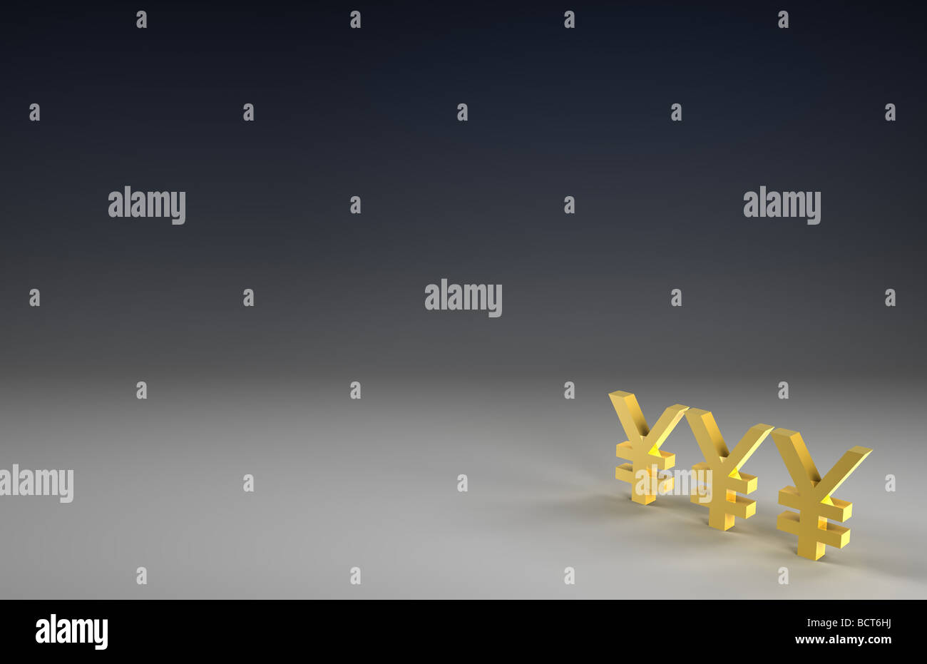 Yen Sign on Corporate Background in 3d Stock Photo - Alamy