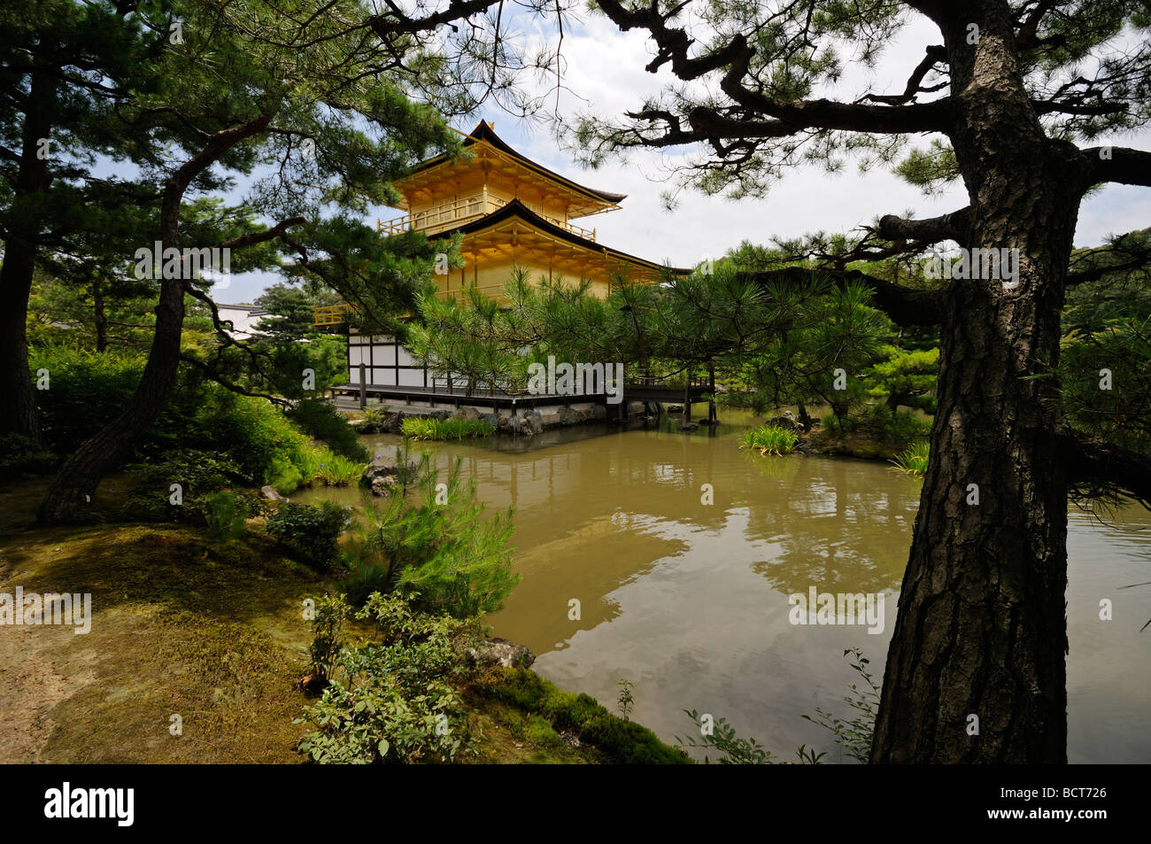 Kinkaku (Golden Pavilion) and the Kyoko-chi (Mirror Pond). The Kinkaku ...