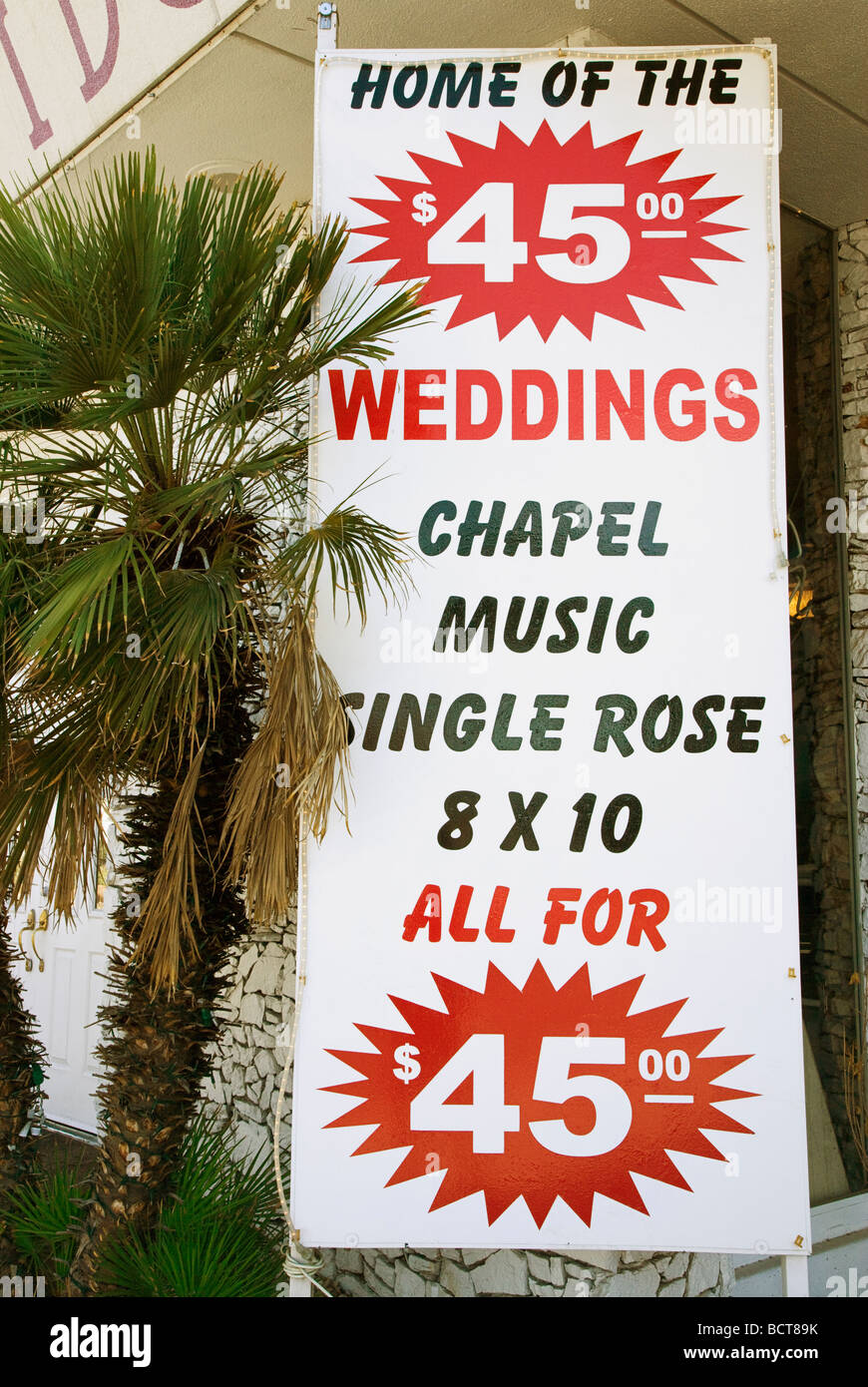 Wedding Chapel Sign Las Vegas Nevada USA Stock Photo - Alamy