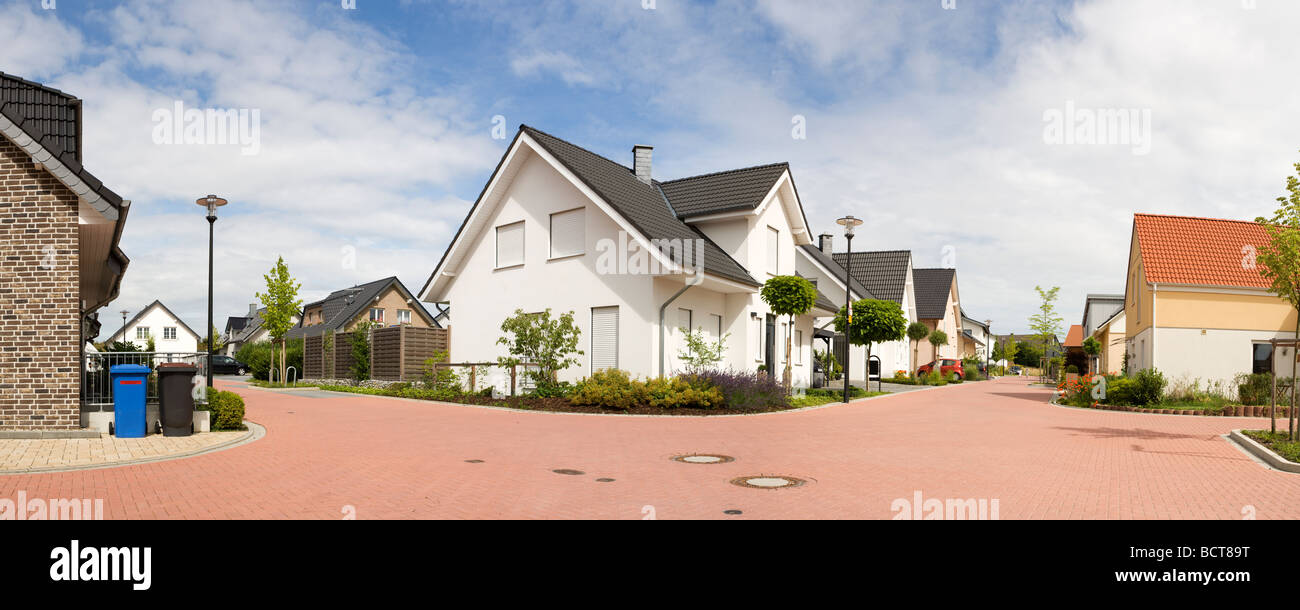 panoramic view of typical newly developed suburban residential area in ...
