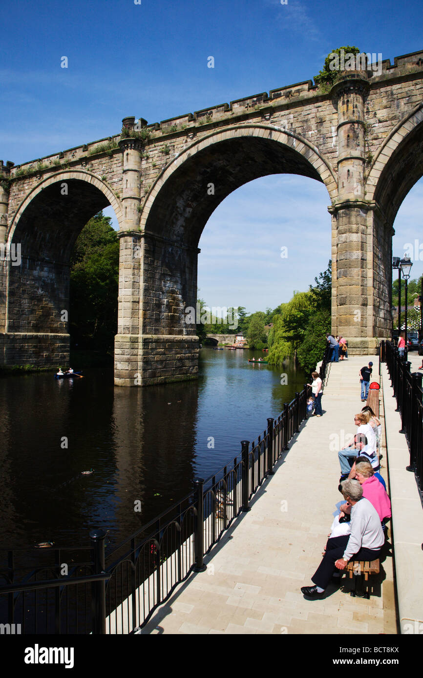 Redeveloped Riverside Viaduct View Knaresborough North Yorkshire Stock ...