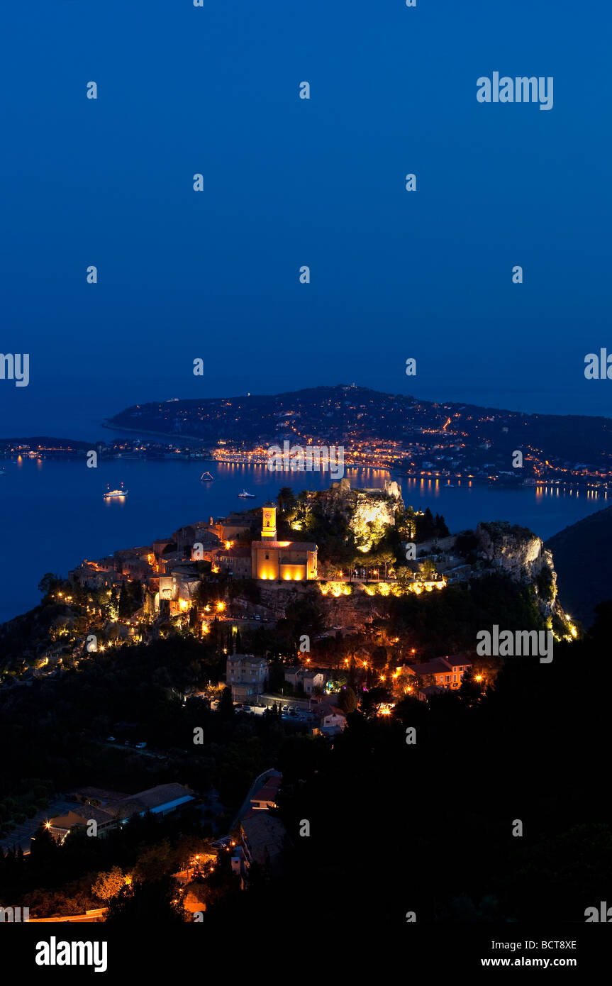 Eze at night , Provence France Stock Photo - Alamy