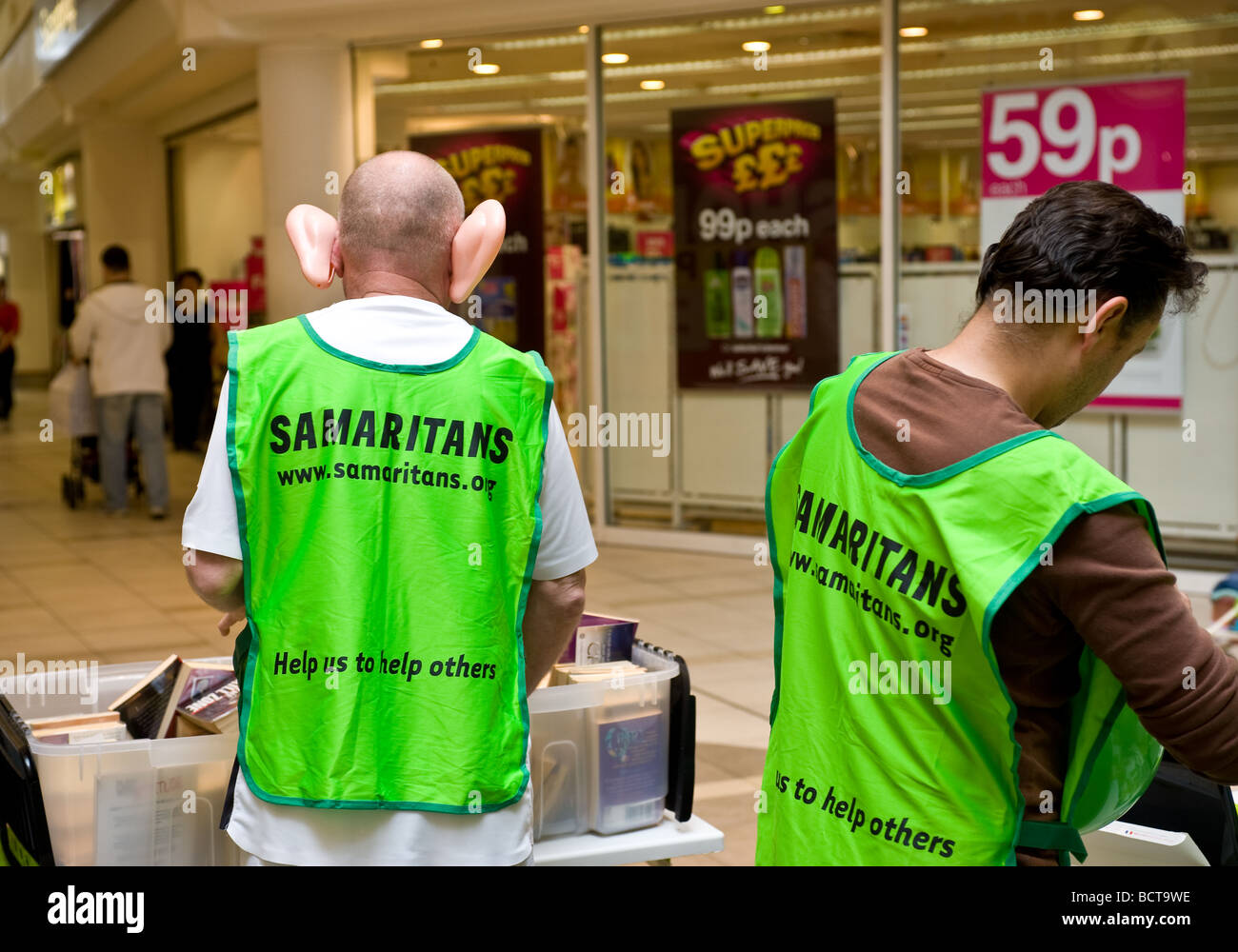 Two volunteers from the charity The Samaritans fund raising. Photo by ...