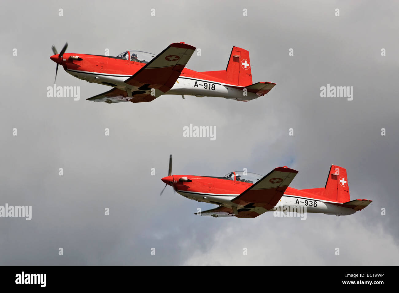 Pilatus PC7 s training aircraft of the Swiss air force Stock Photo - Alamy