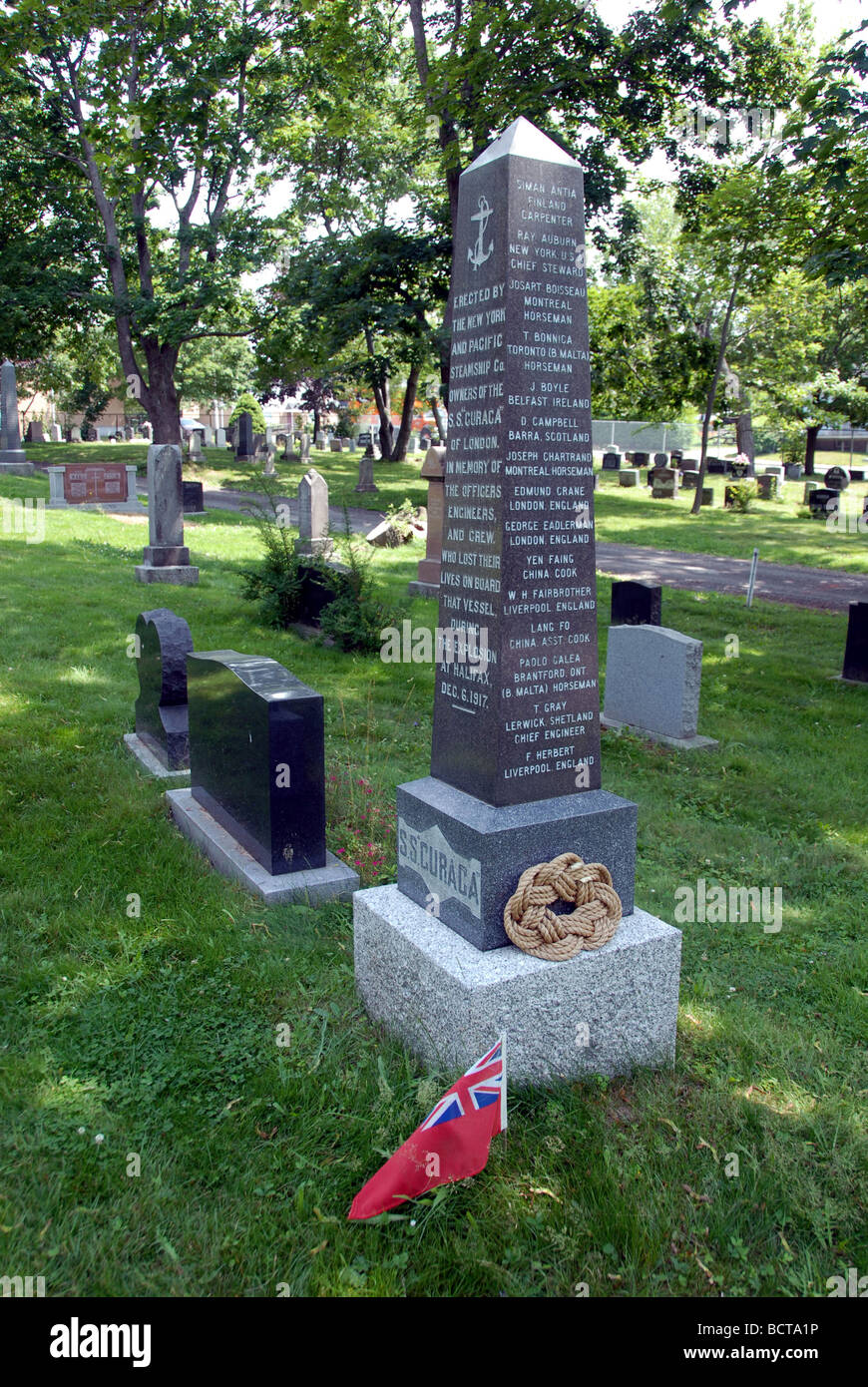 Memorial in Fairview Lawn Cemetery to the crew of the SS Curaca lost in ...