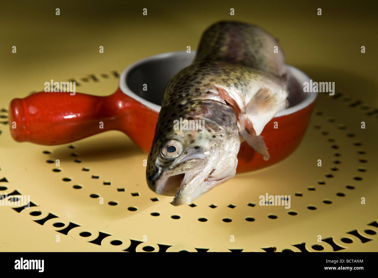 Fresh Fish in a small dishes placed as a symbol Stock Photo - Alamy