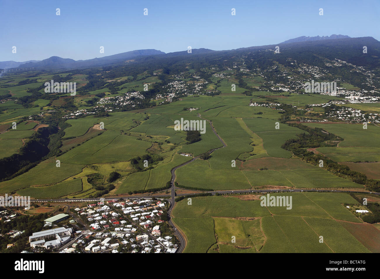 aerial view of Reunion island Stock Photo - Alamy
