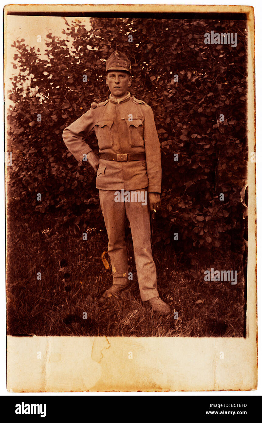 Photo print, a soldier in uniform, historical photo around 1940 Stock ...