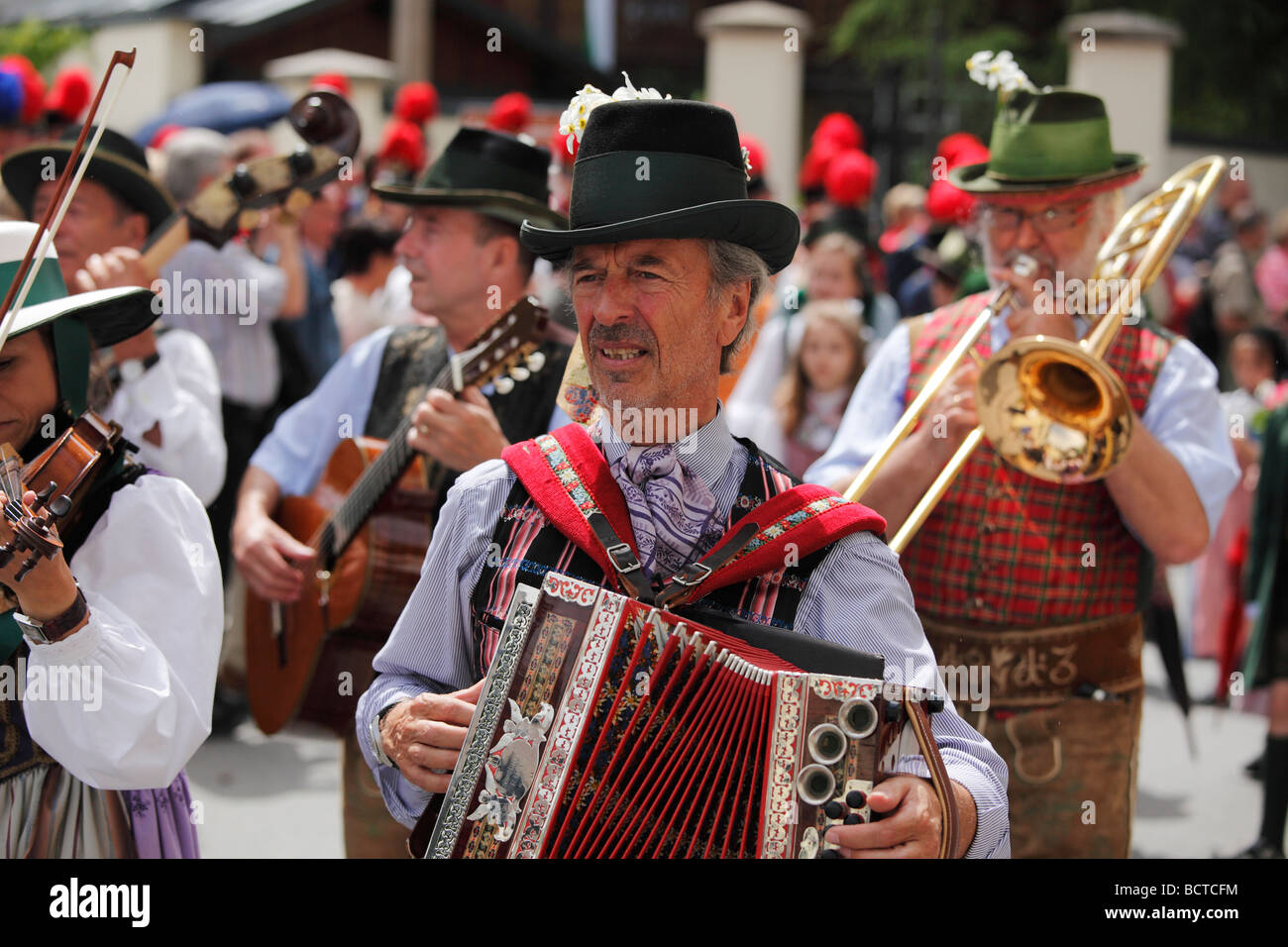 Folk bank, Narzissenfest Narcissus Festival in Bad Aussee, Ausseer Land ...
