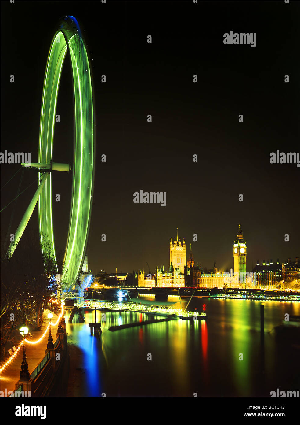 The London eye at night Stock Photo - Alamy